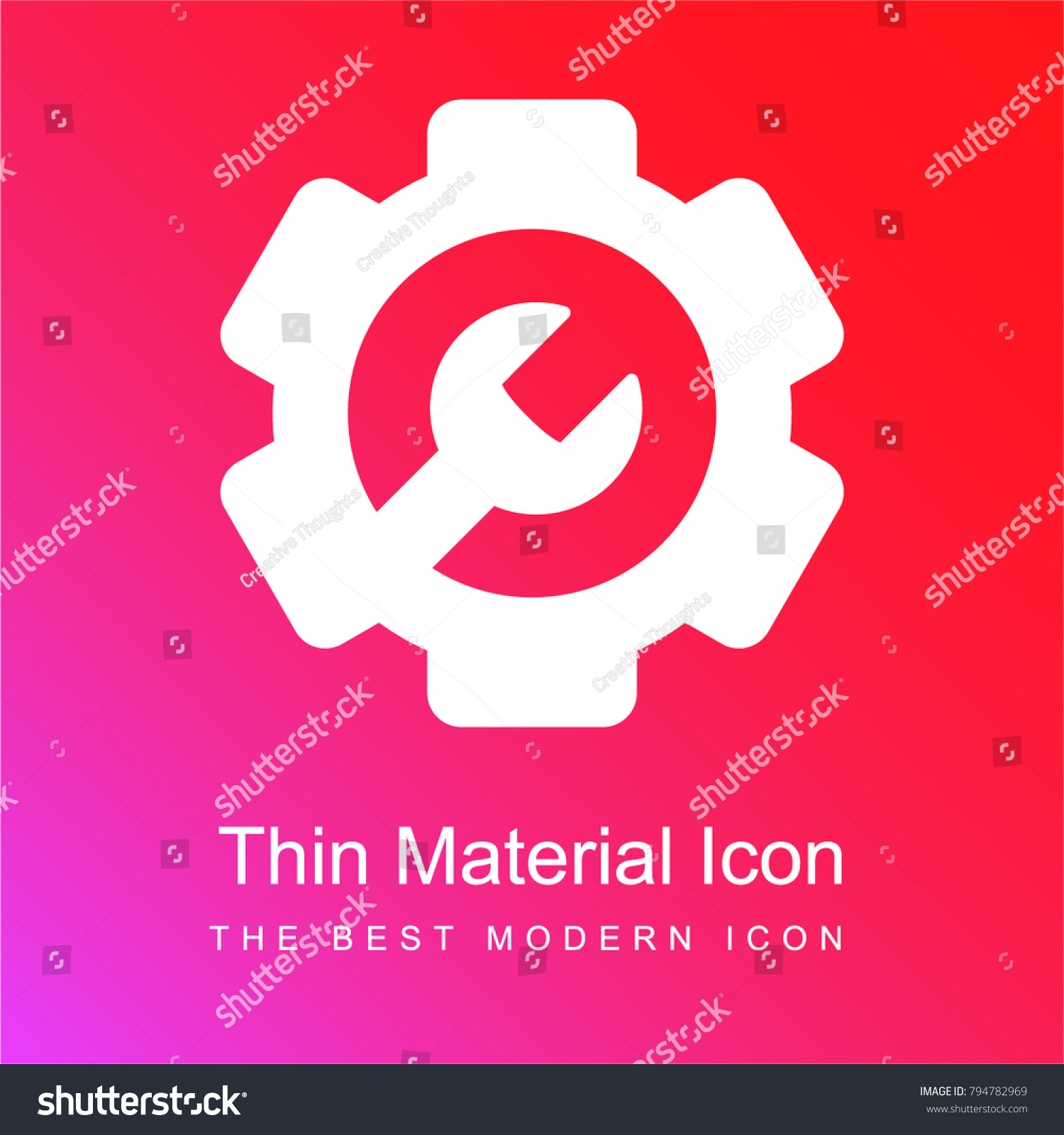 Setting Spanner Red Pink Gradient Material Stock Vector (Royalty Free ...