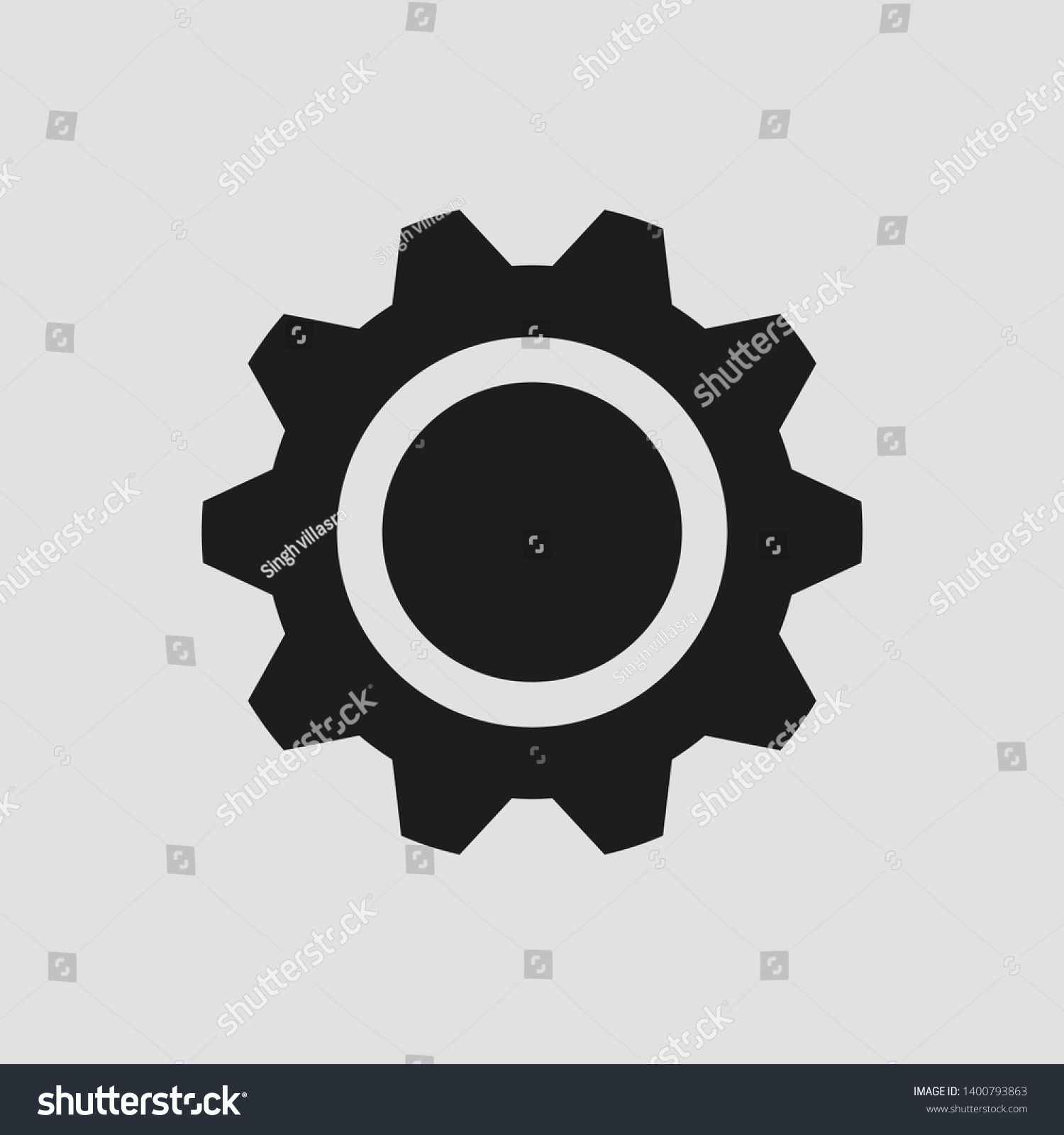 Settings Gear Vector Illustration Stock Vector (Royalty Free) 1400793863