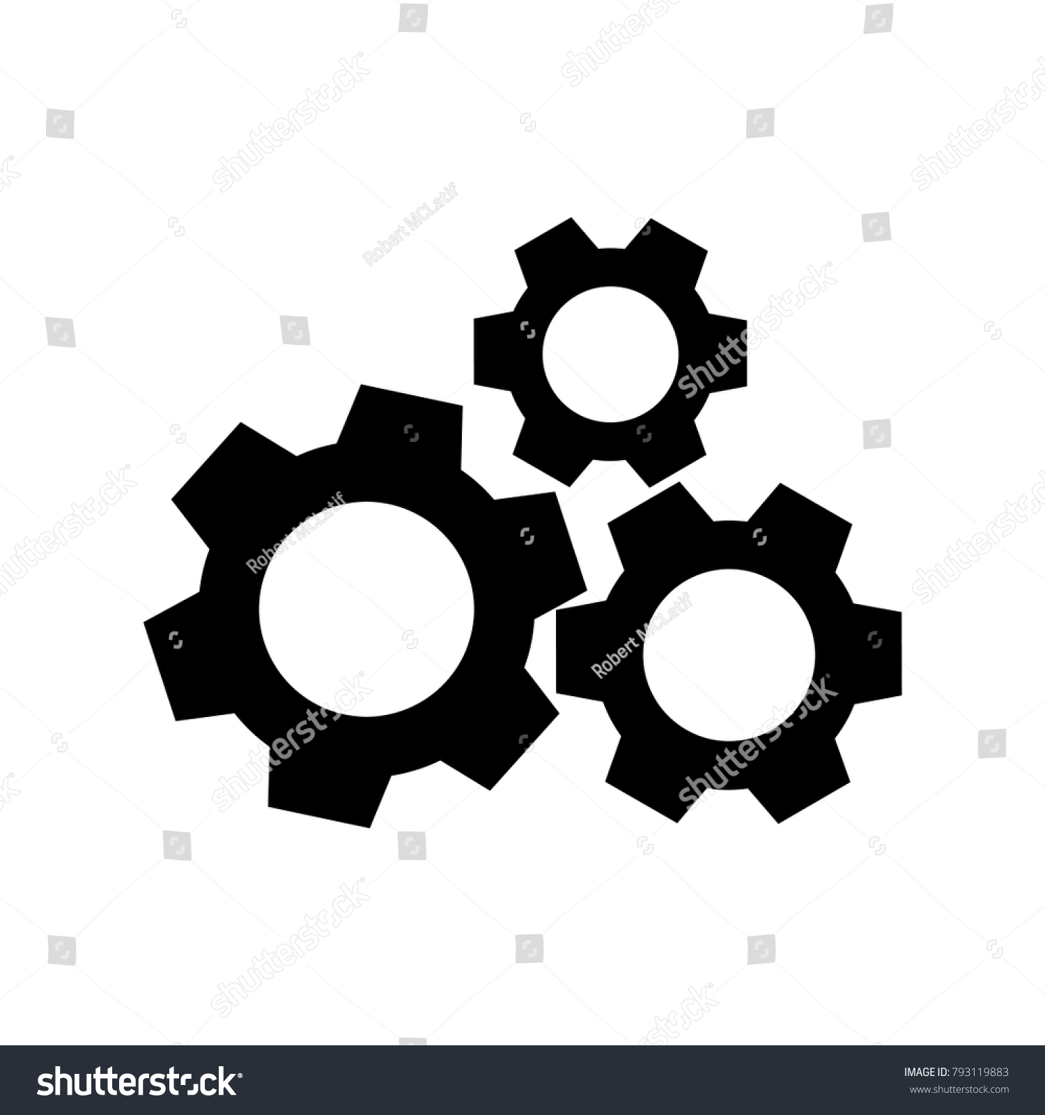 Settings Icon Vector Wheel Sign Stock Vector (Royalty Free) 793119883
