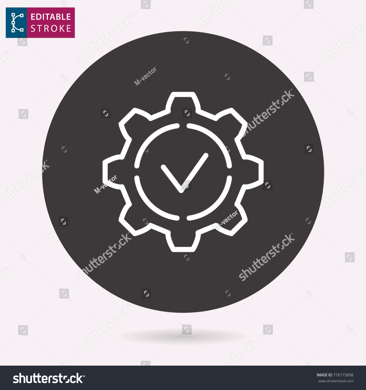 Settings Outline Icon Editable Stroke Vector Stock Vector (Royalty Free ...