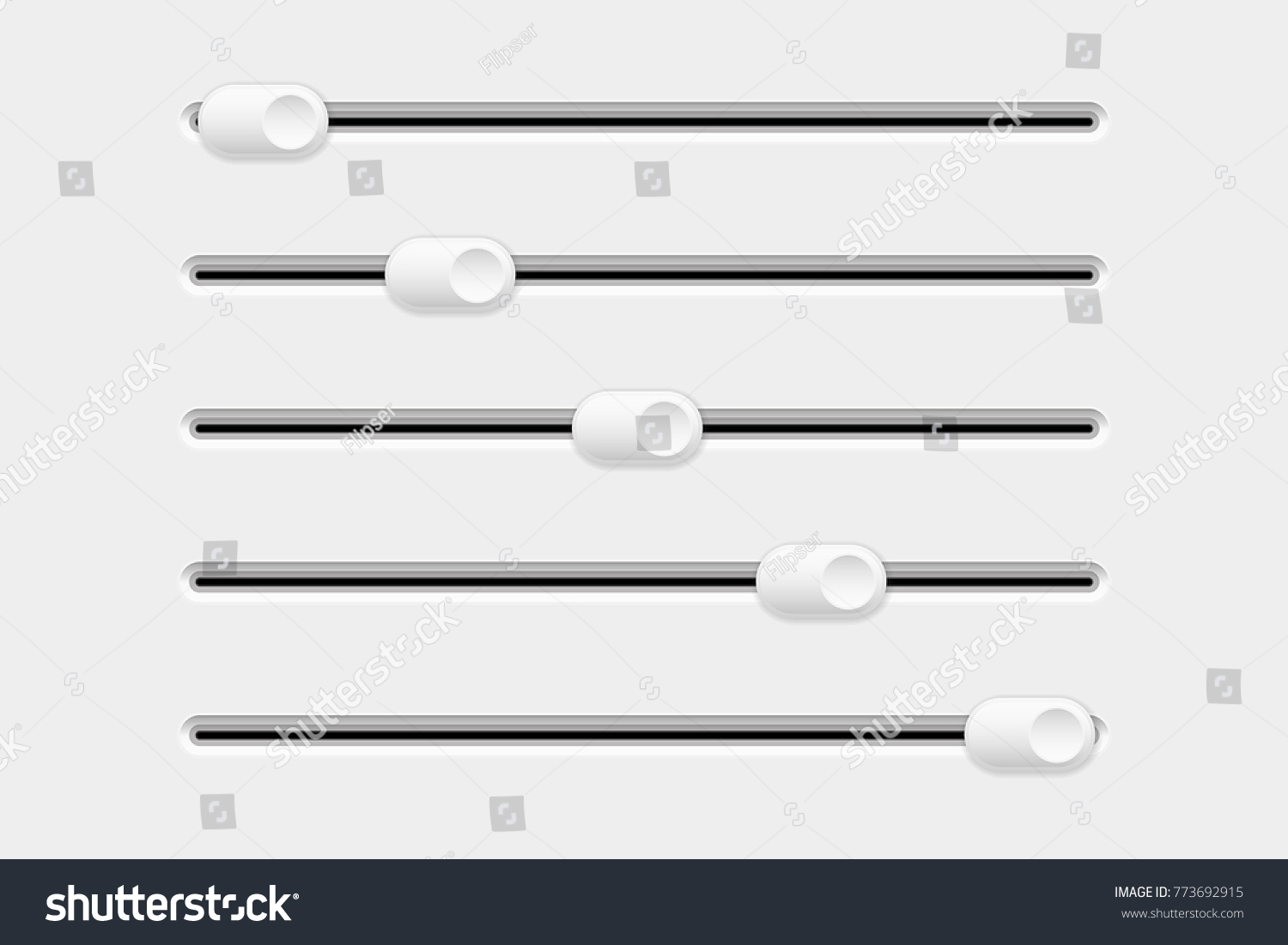 Settings Slider Set Interface Elements Vector Stock Vector (Royalty ...