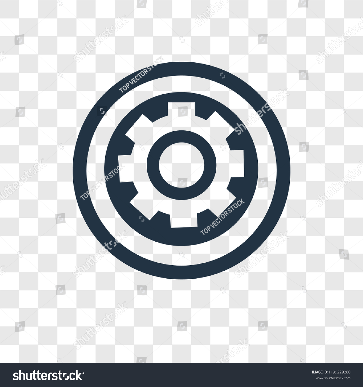 Settings Vector Icon Isolated On Transparent Stock Vector (Royalty Free ...