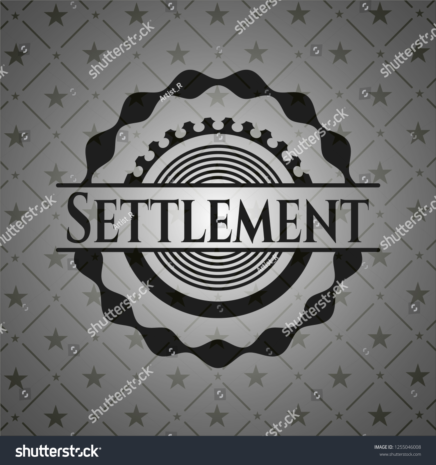 Settlement Realistic Black Emblem Stock Vector (Royalty Free ...