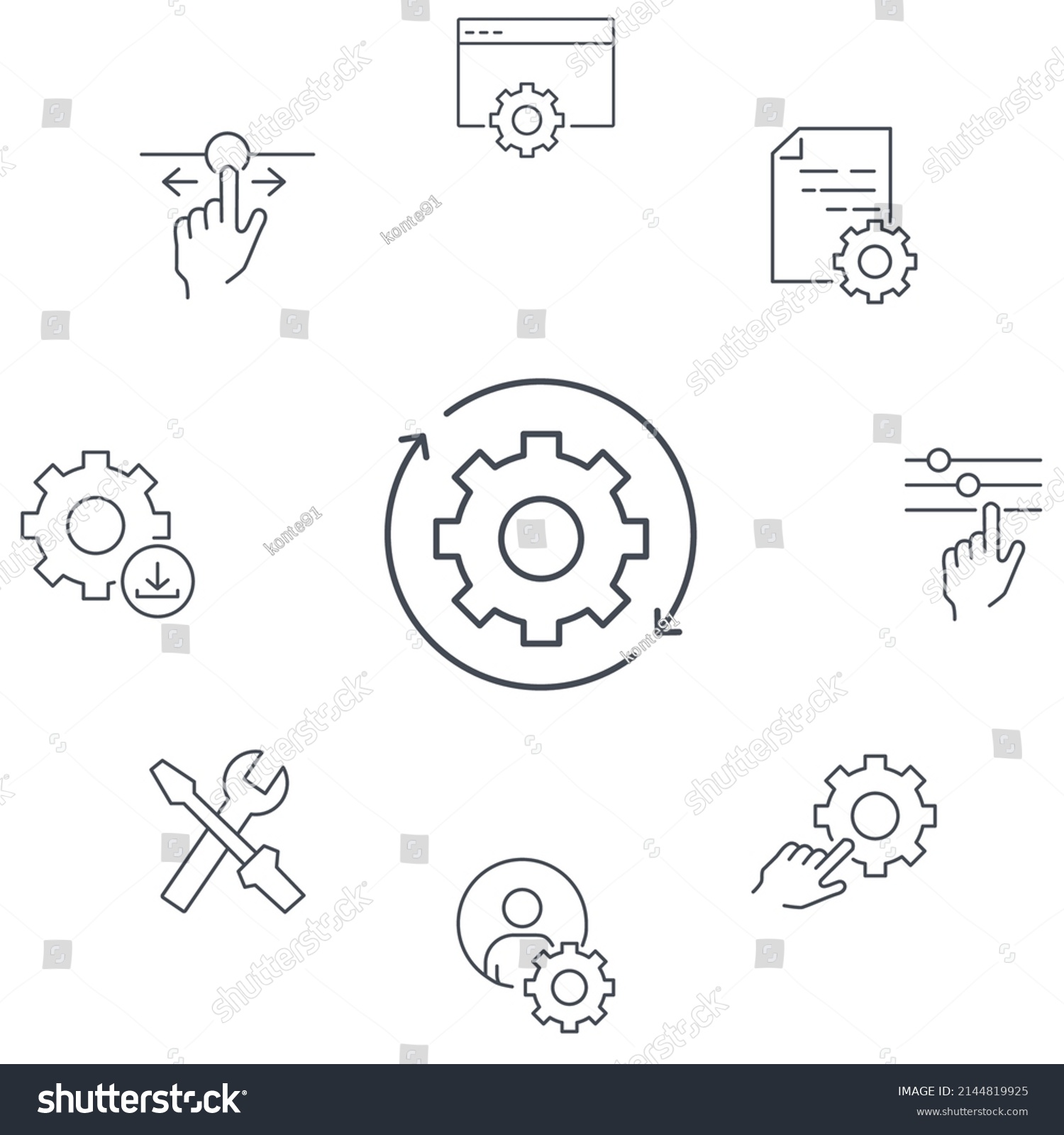 Setup Settings Icons Set Setup Settings Stock Vector (Royalty Free ...