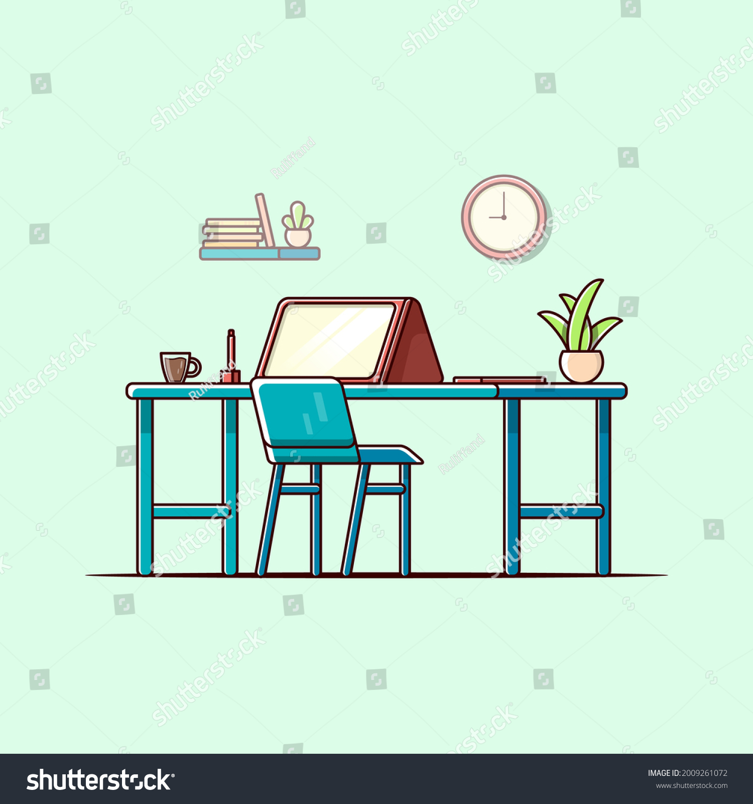 Setup Design Interior Illustration Flat Design Stock Vector (Royalty ...