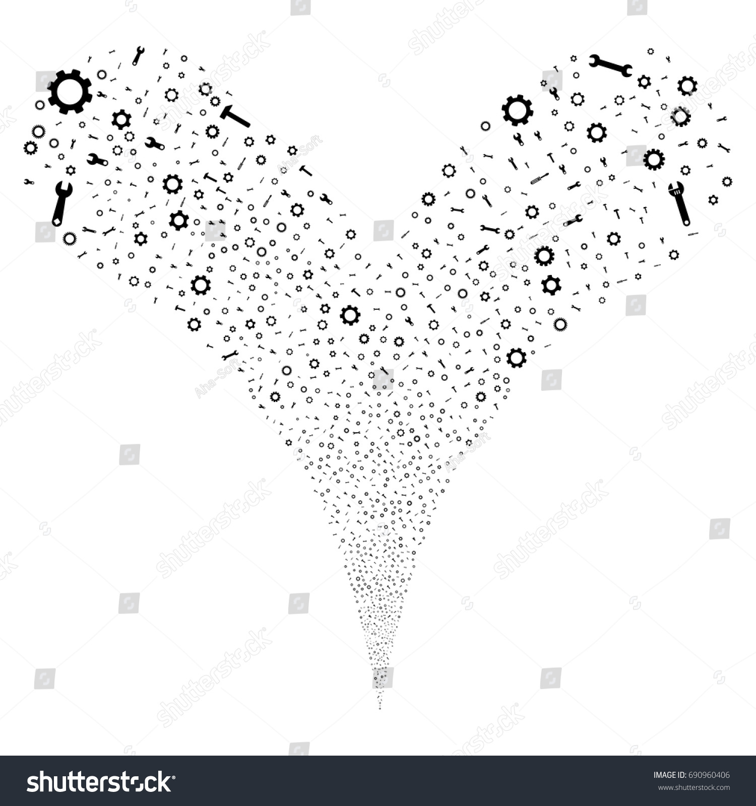 Setup Tools Explosive Stream Vector Illustration: vector de stock ...