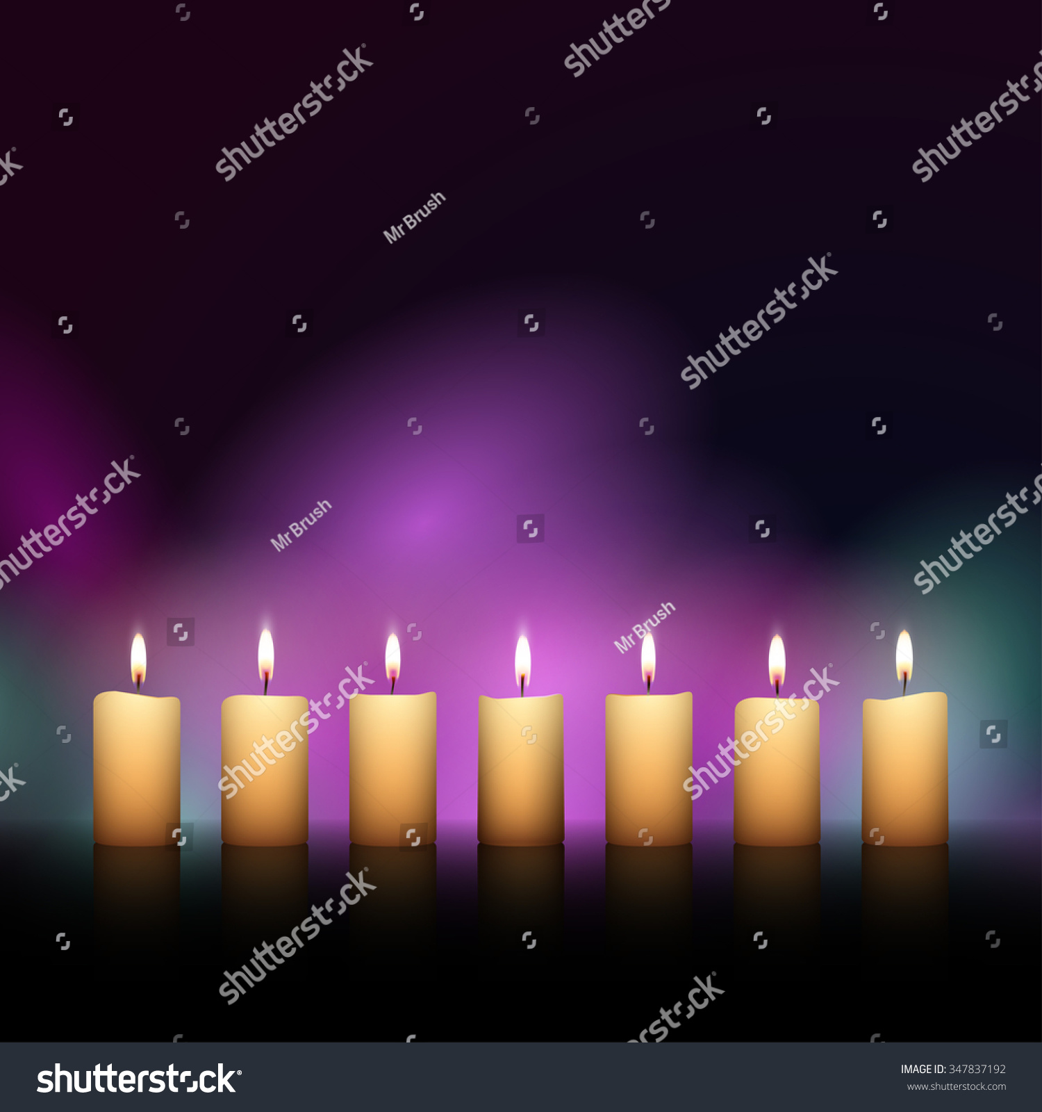 Seven Candles Vector Illustration Stock Vector (Royalty Free) 347837192 ...