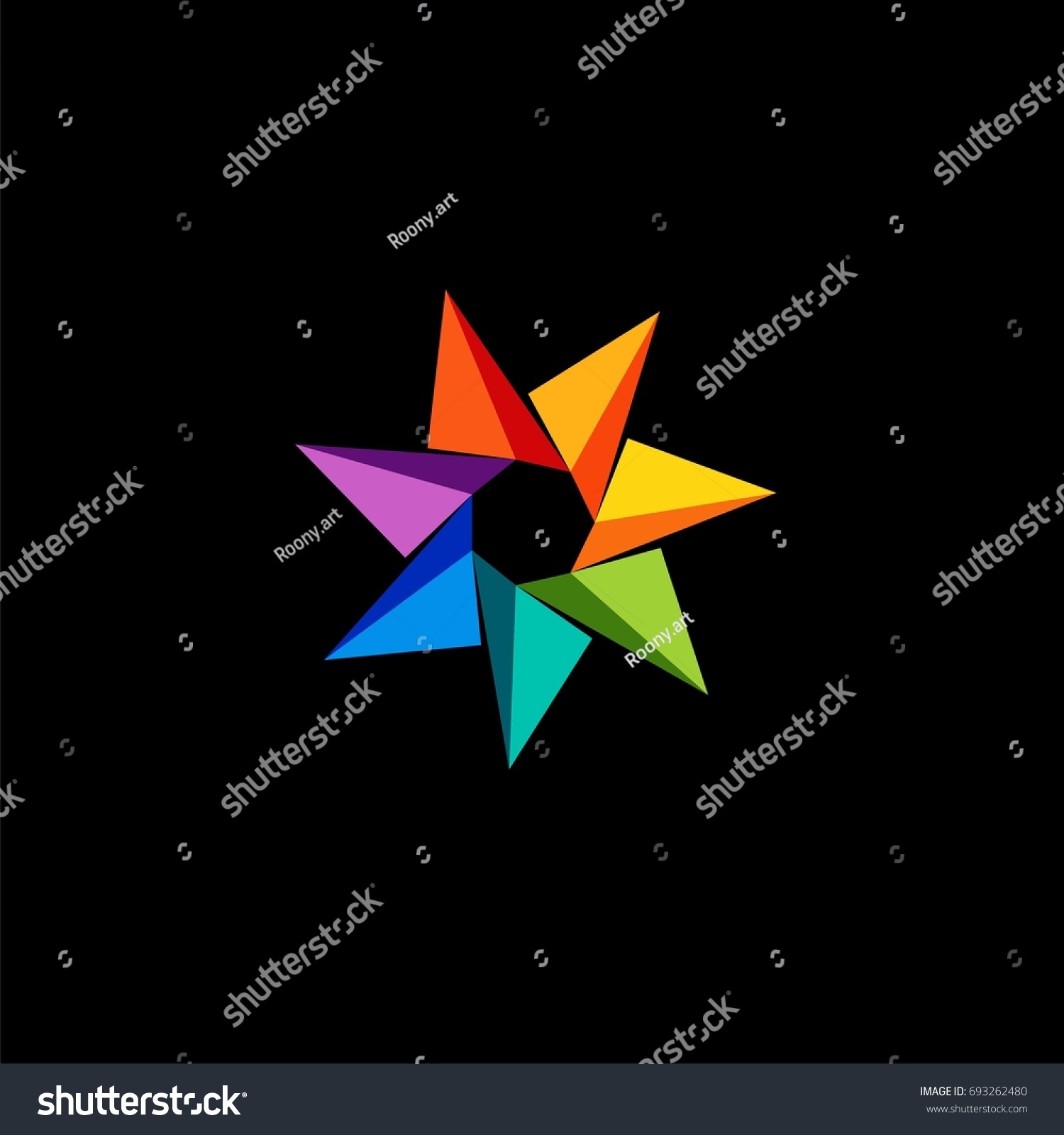 Seven Colored Stars Stock Vector (Royalty Free) 693262480 | Shutterstock