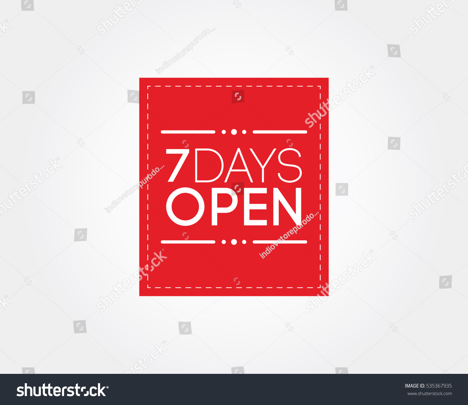 Seven Days Open Stock Vector (Royalty Free) 535367935