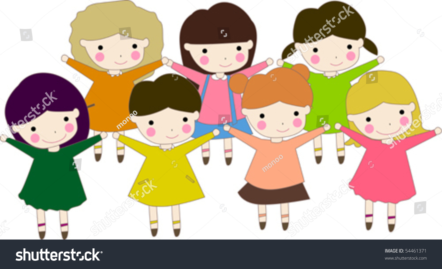 Seven Kids Stock Vector (Royalty Free) 54461371