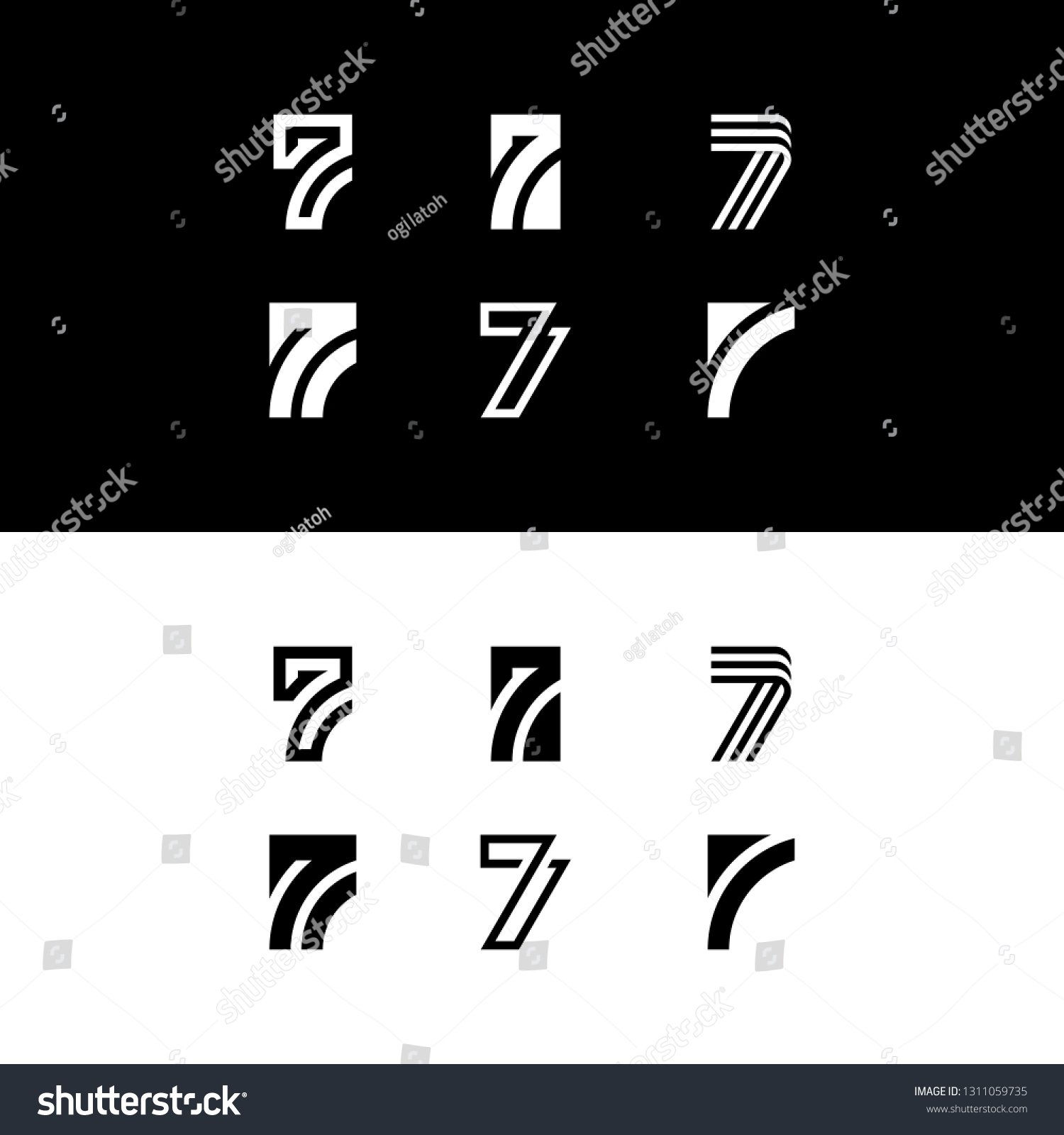 Seven Logo Designs Stock Vector (Royalty Free) 1311059735