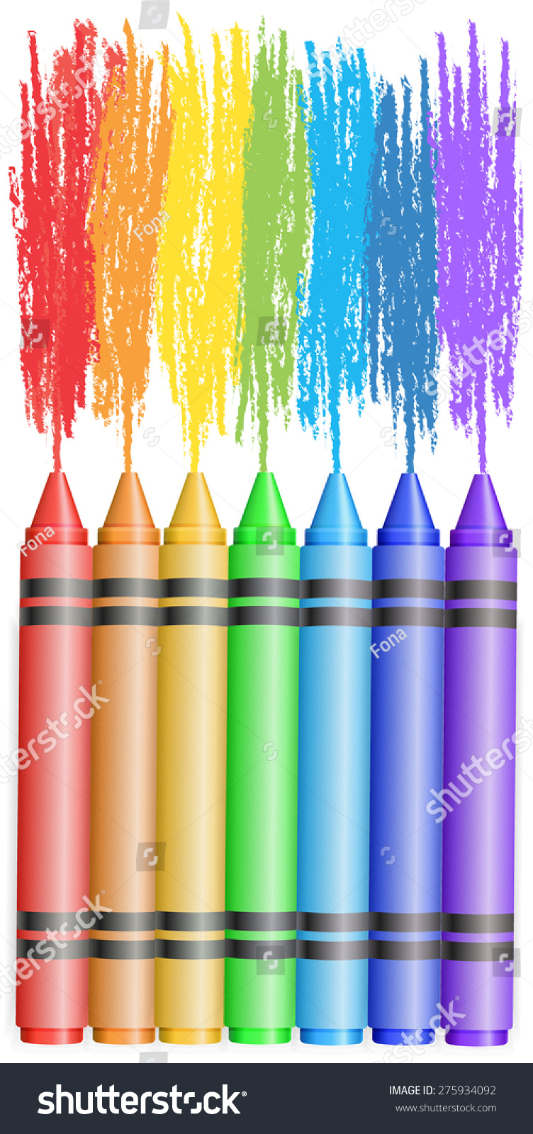 Seven Pencils Draw Rainbow Crayons Scratch Stock Vector (Royalty Free ...
