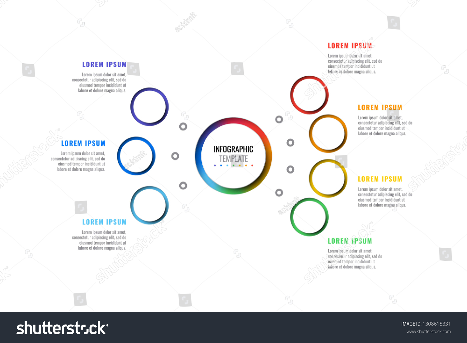 Seven Steps Design Layout Infographic Template: vector de stock (libre ...