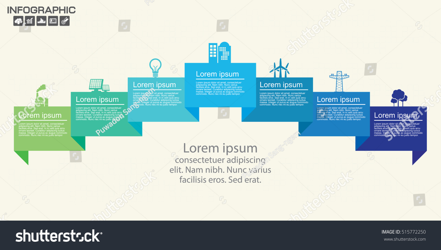 Seven Steps Diagram Template Stock Vector (Royalty Free) 515772250