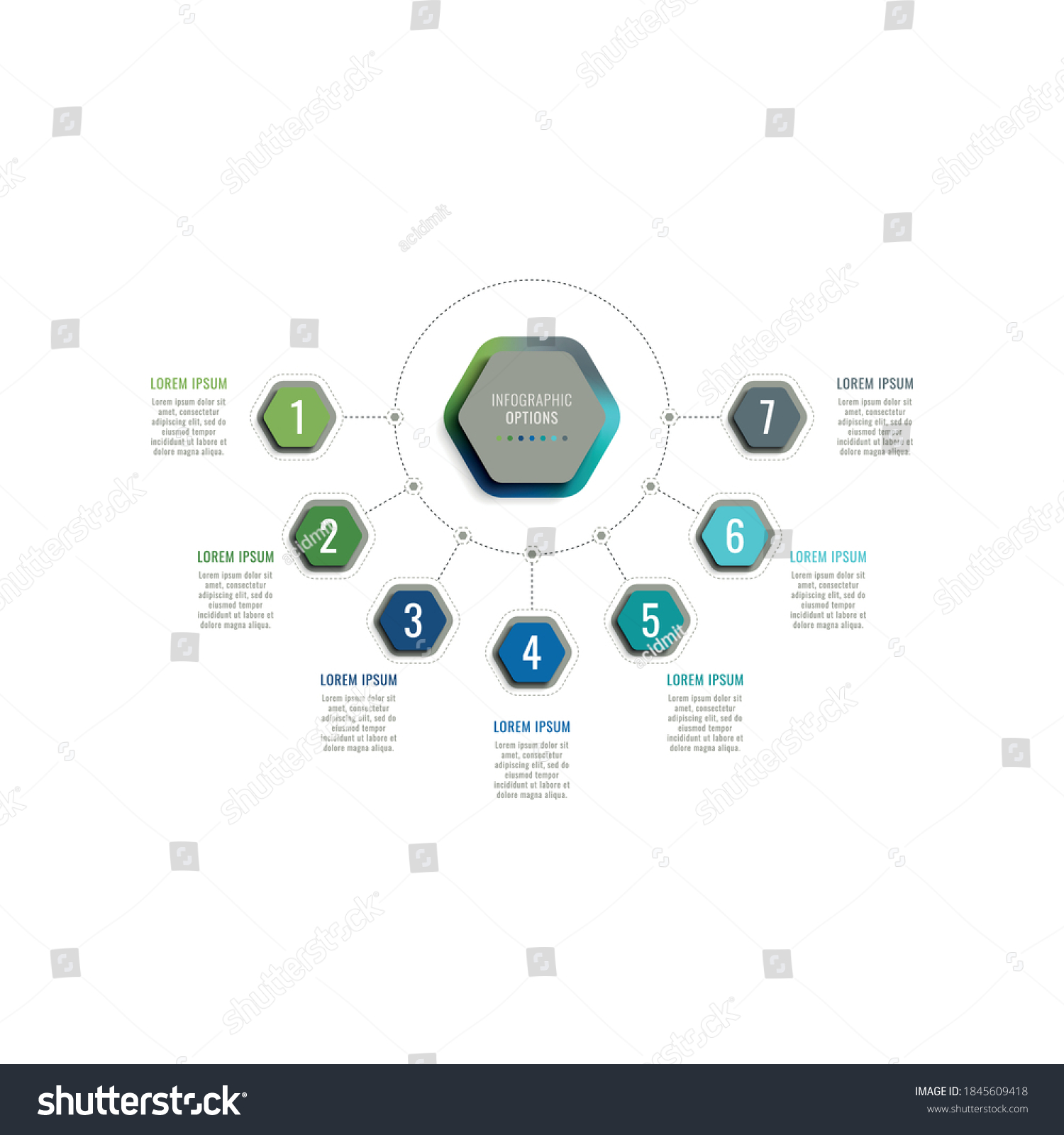 Seven Steps Infographic Template Realistic 3d Stock Vector (Royalty ...