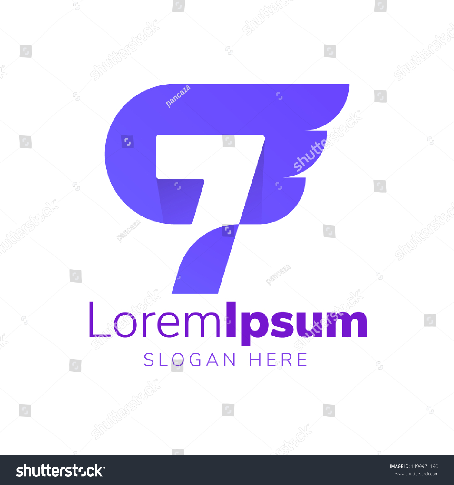 Seven Wings Eagle Logo Consept Stock Vector (Royalty Free) 1499971190