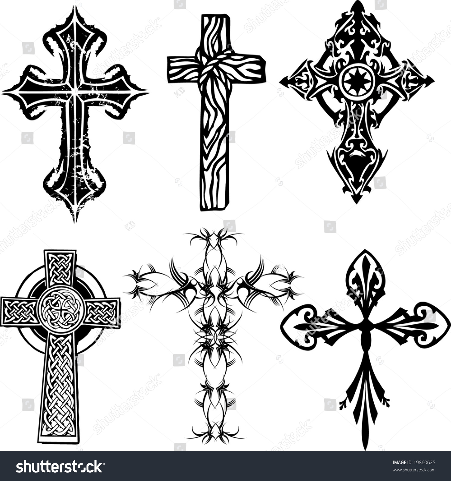 Several Cross Vectors Stock Vector 19860625 - Shutterstock