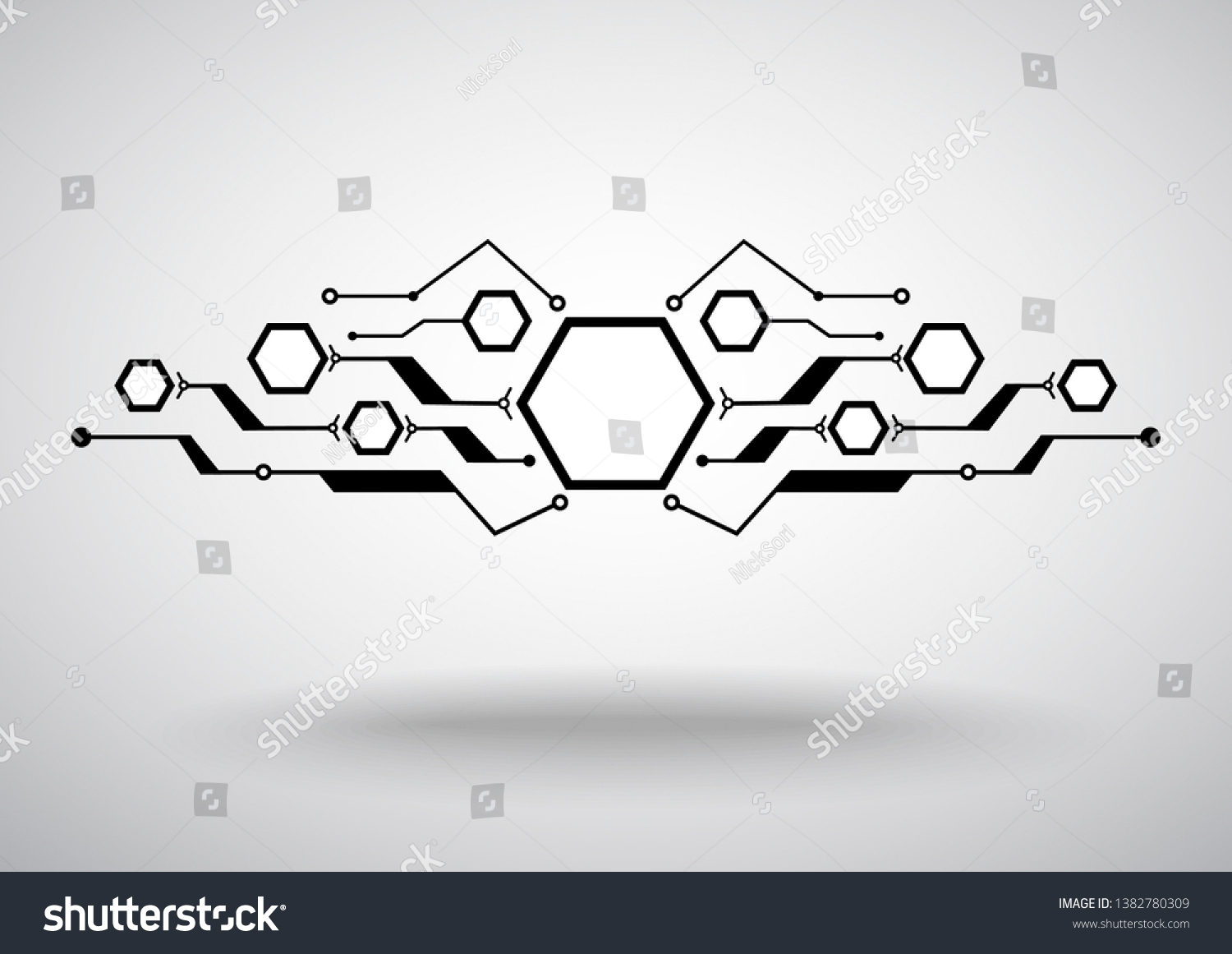 Several Hexagons Connected System Stock Vector (Royalty Free ...
