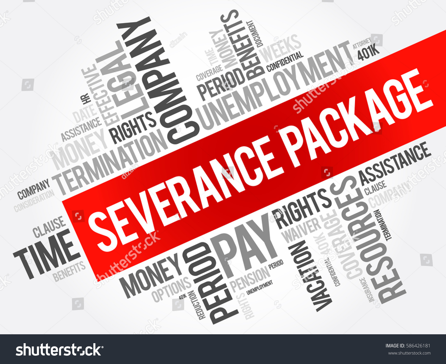 Severance Package Word Cloud Collage Social Stock Vector (Royalty Free ...