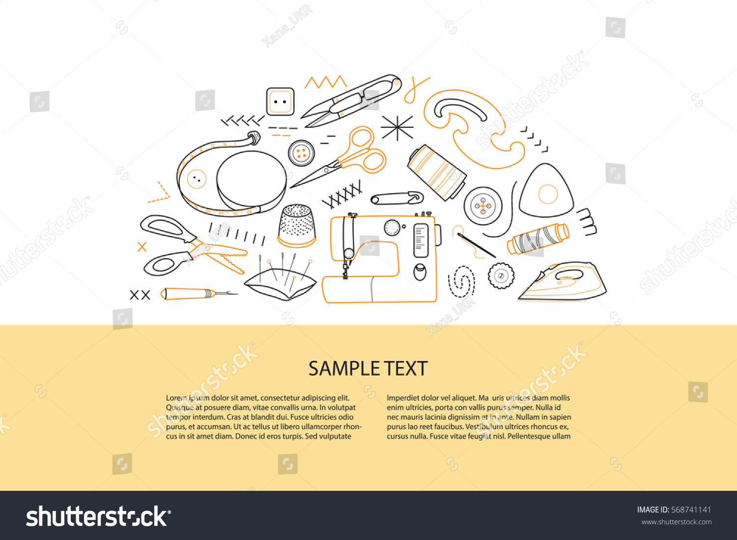Sewing Tailoring Tools Sewing Machine Needles Stock Vector (Royalty ...