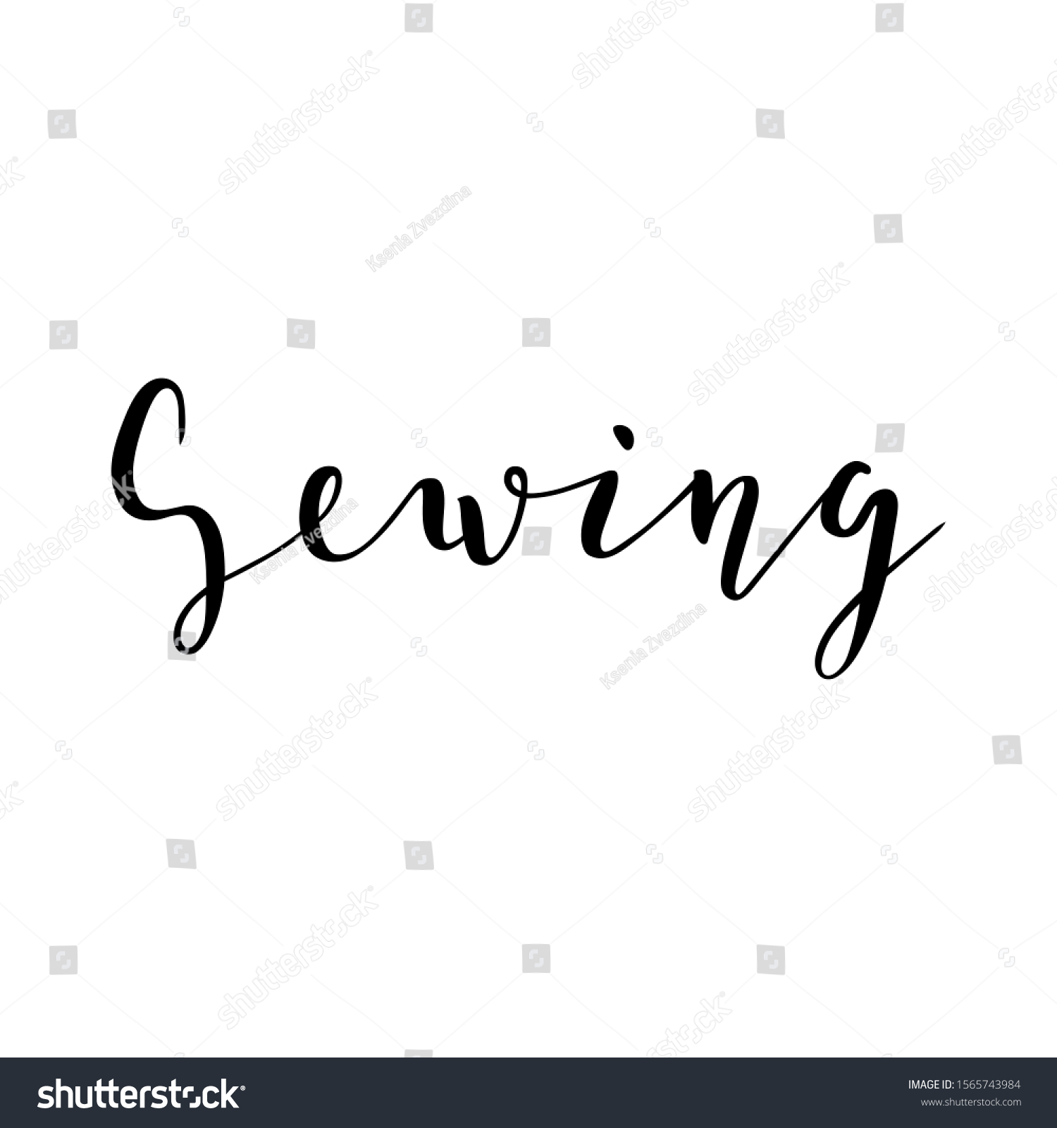 Sewing Lettering Text Handwritten Vector Phrase Stock Vector (Royalty ...