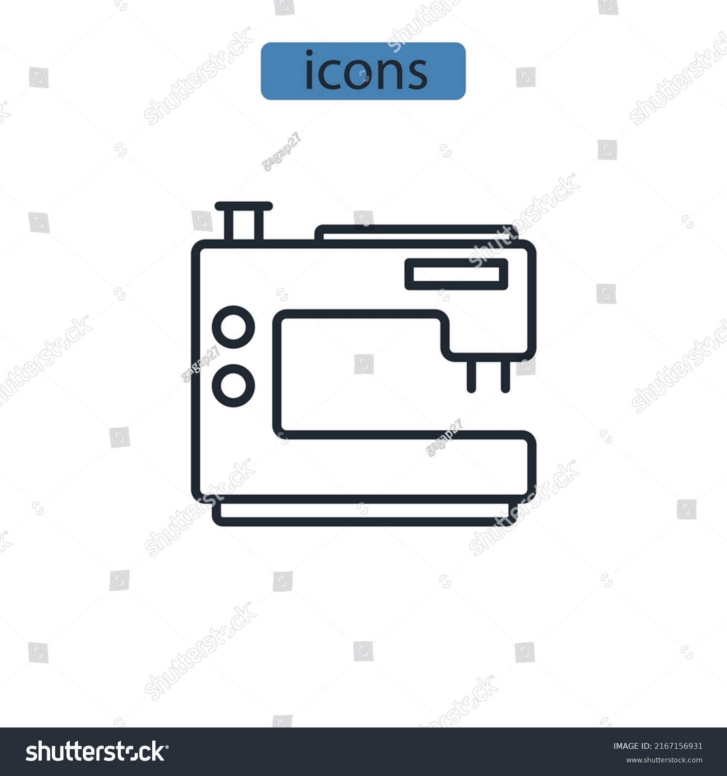 Sewing Machine Icons Symbol Vector Elements Stock Vector (Royalty Free ...