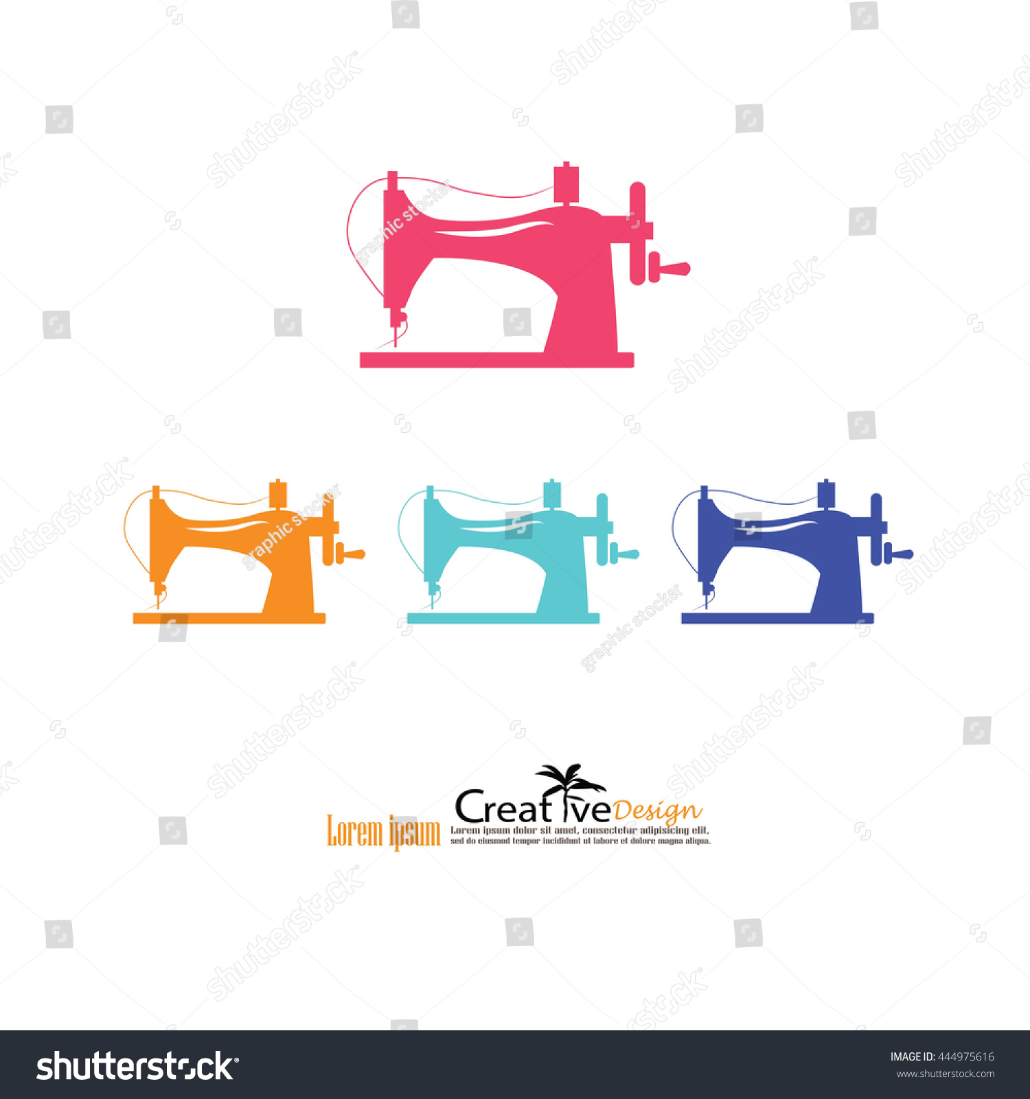 Sewing Machinevector Illustration Stock Vector 444975616 - Shutterstock