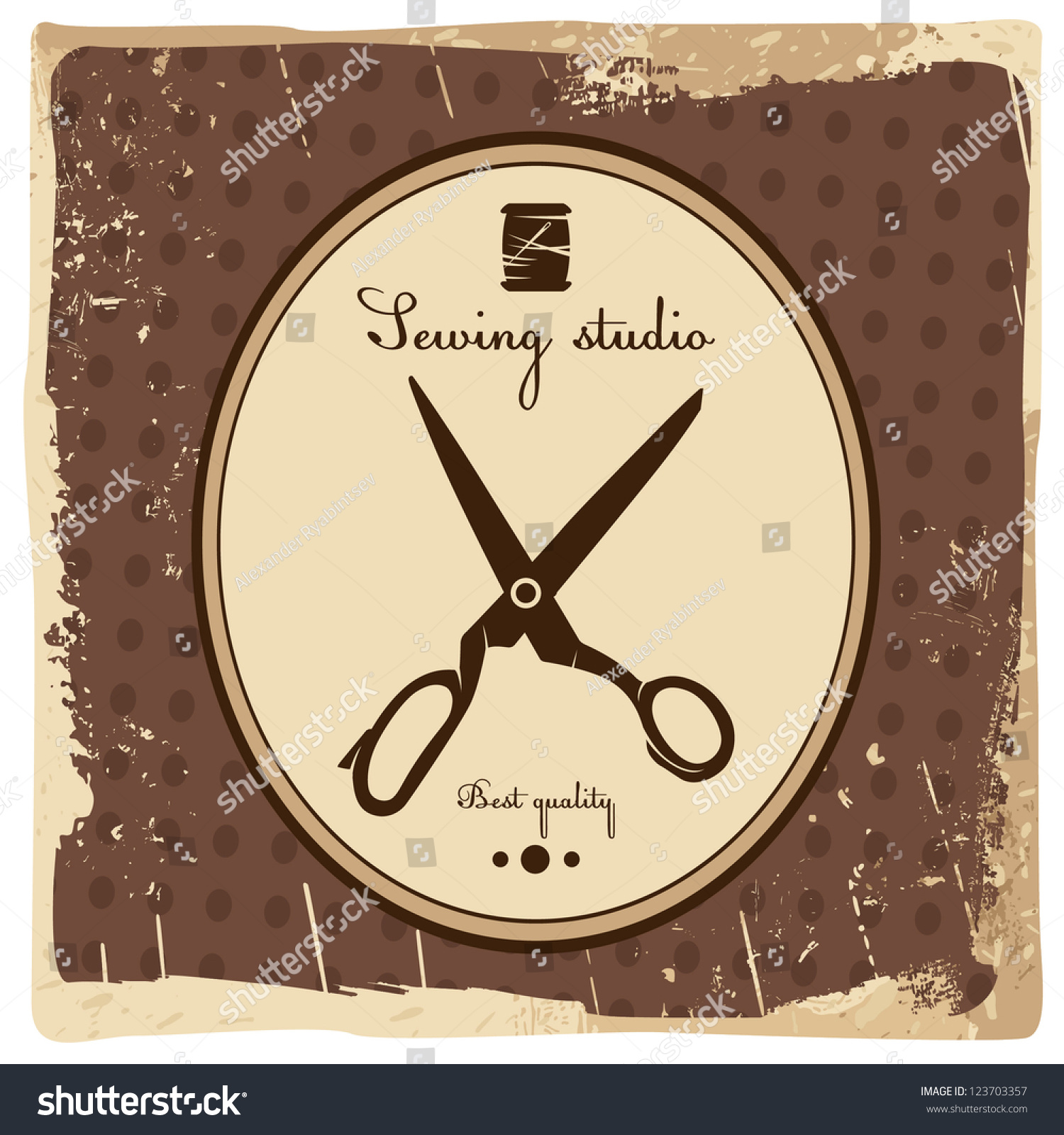 Sewing Studio Emblem Stock Vector (Royalty Free) 123703357 | Shutterstock