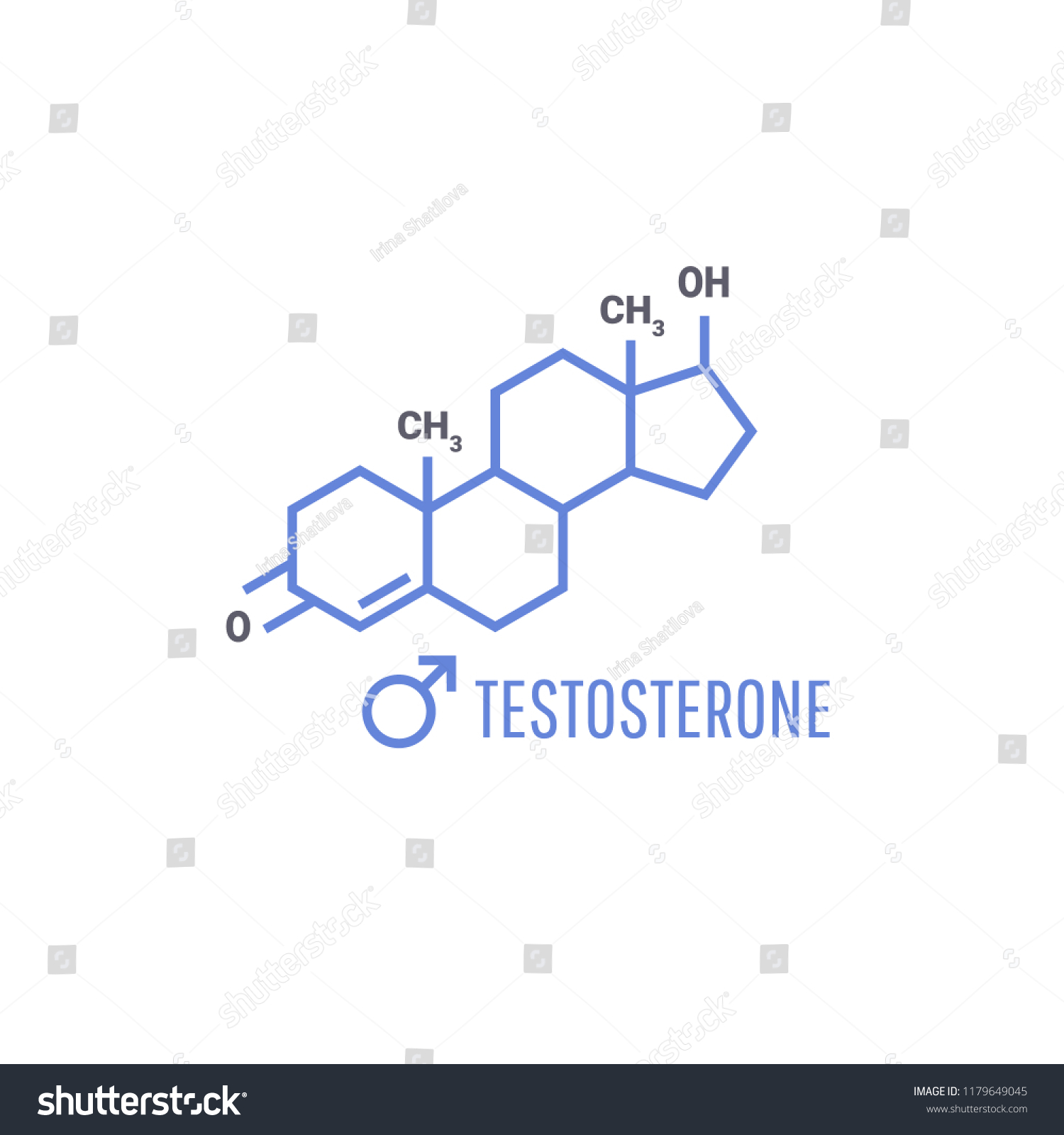 Sex Hormones Molecular Formula Testosterone Hormones Vector De Stock