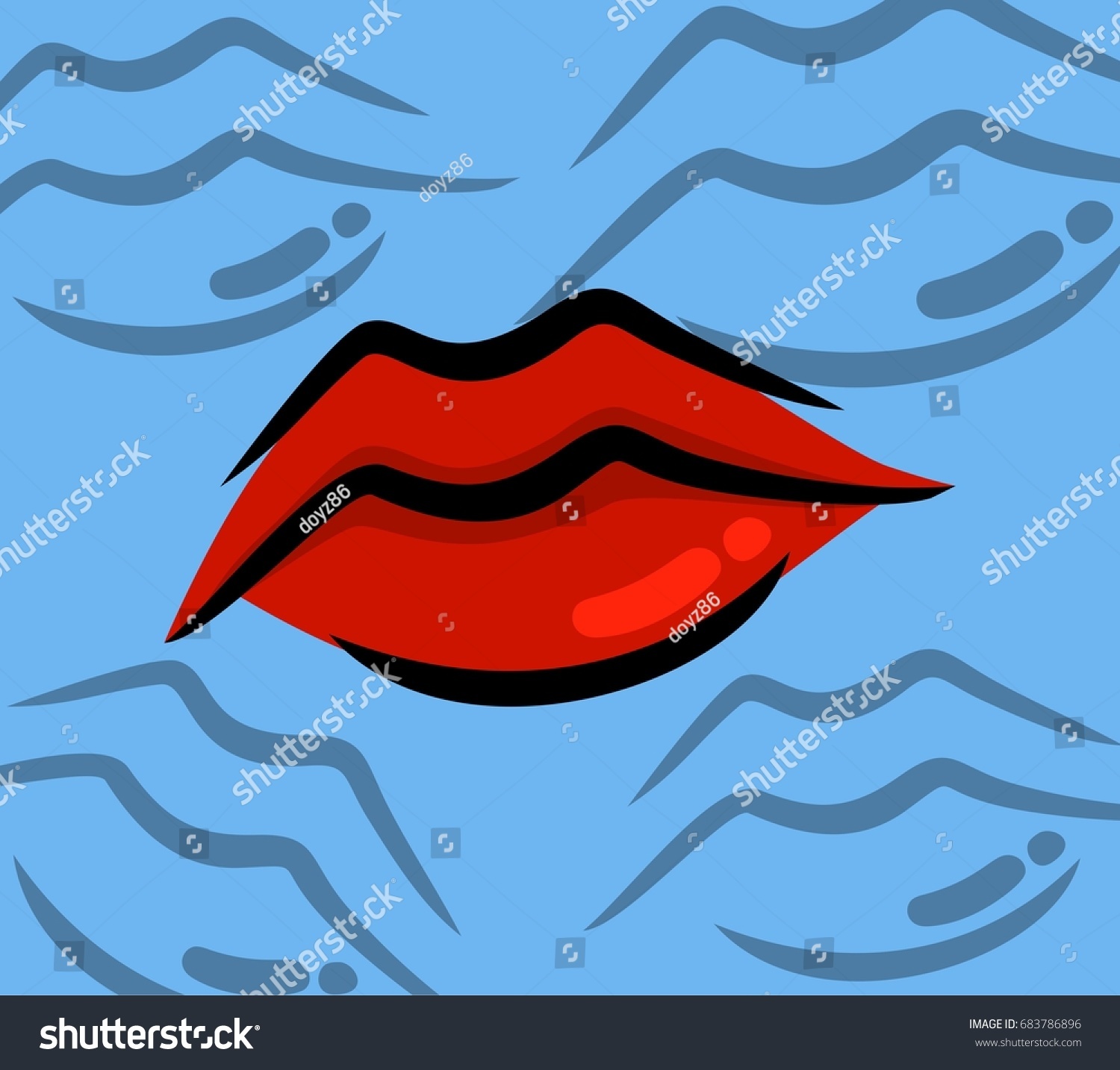 Sexy Lips Logo Design Template Stock Vector (Royalty Free) 683786896