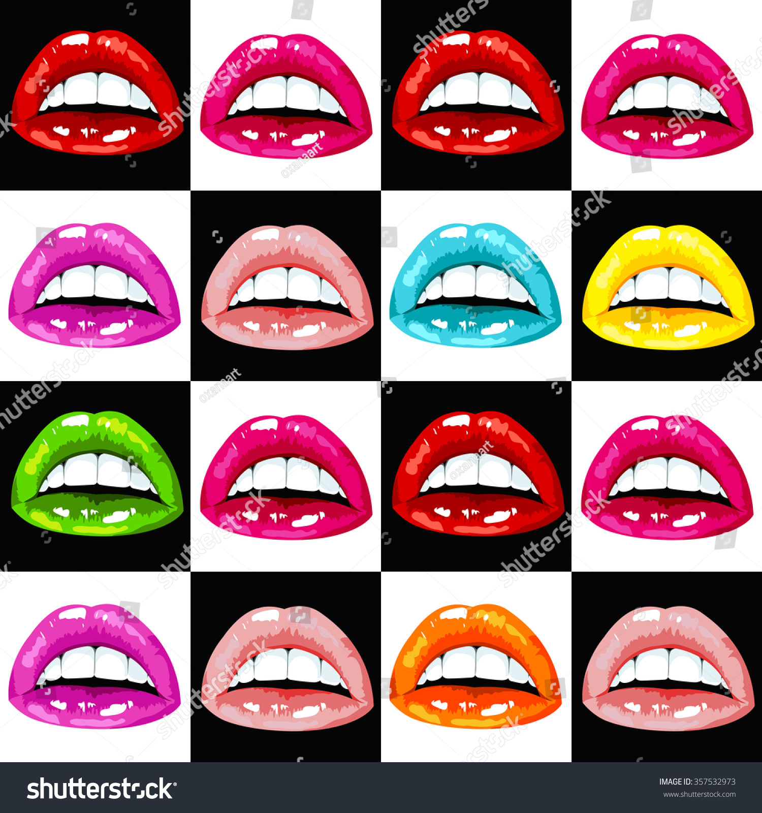 Sexy Lips Set Vector Illustration Can Stock Vector Royalty Free