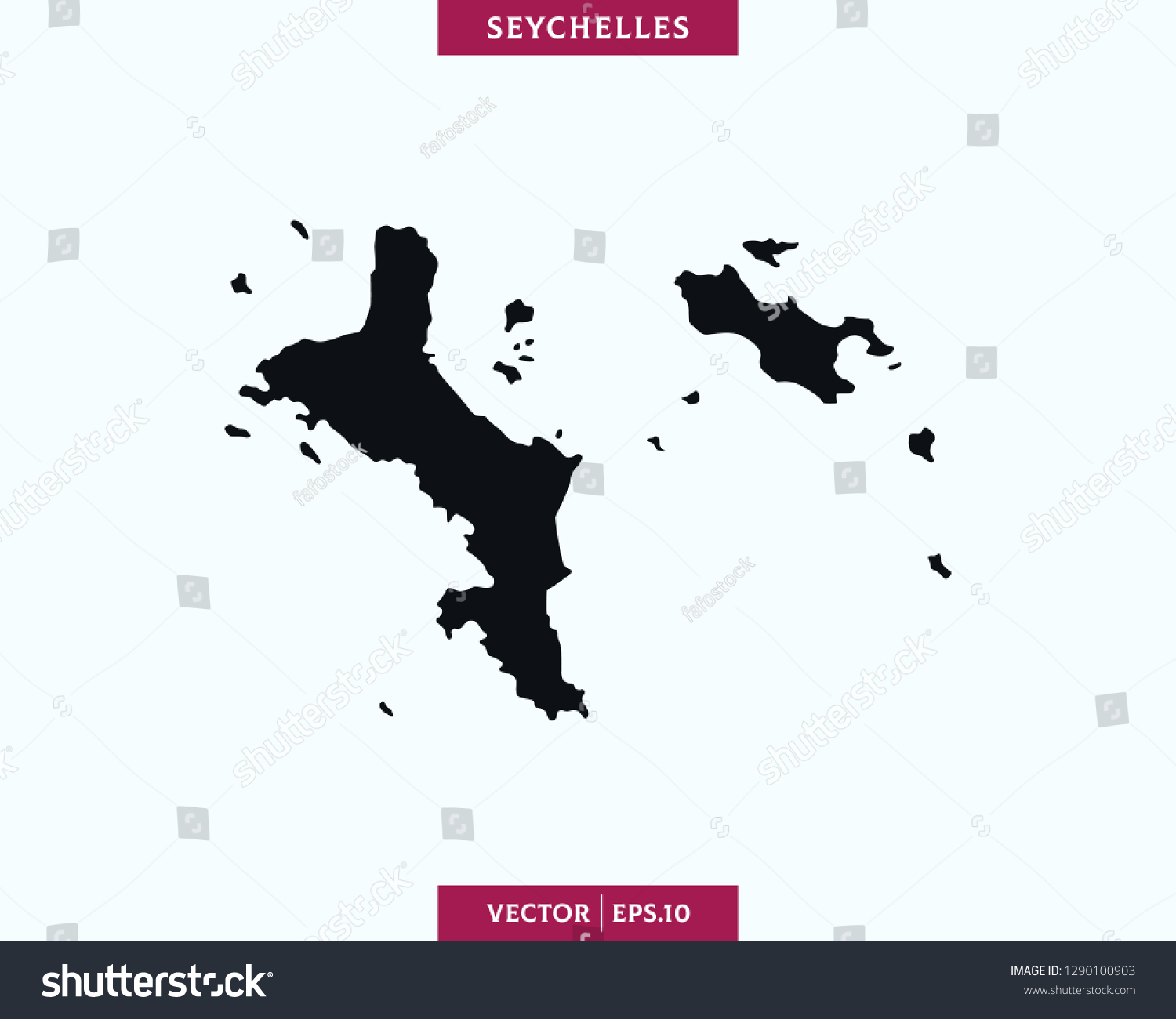 Seychelles Map High Detailed Silhouette Map: vector de stock (libre de ...