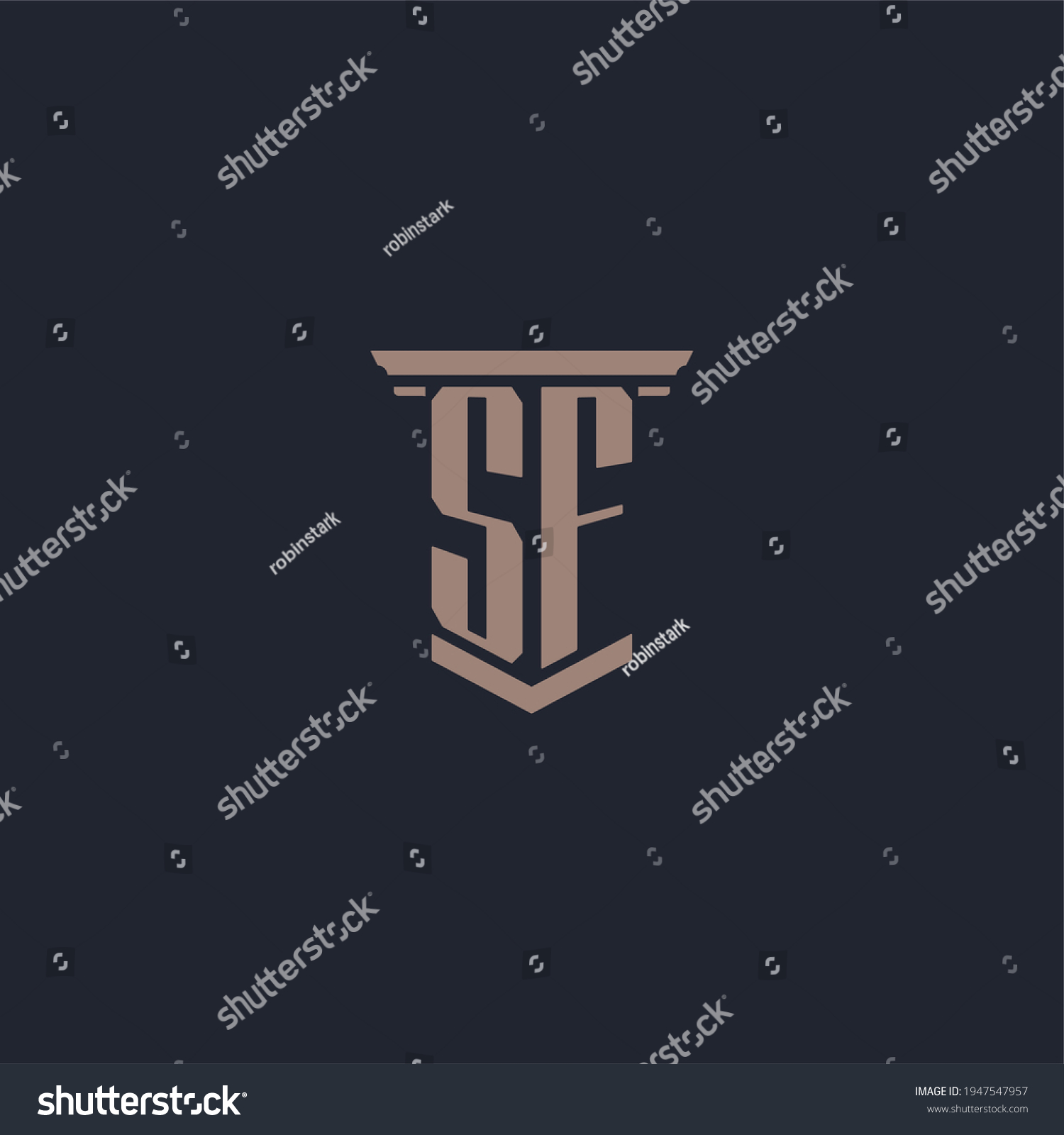 Sf Initial Monogram Logo Pillar Style Stock Vector (Royalty Free ...