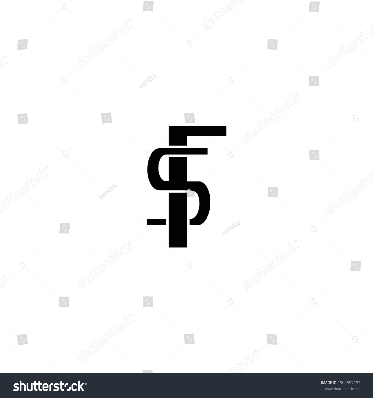 Sf Initials Logo Vector Creative Vintage Stock Vector (Royalty Free ...