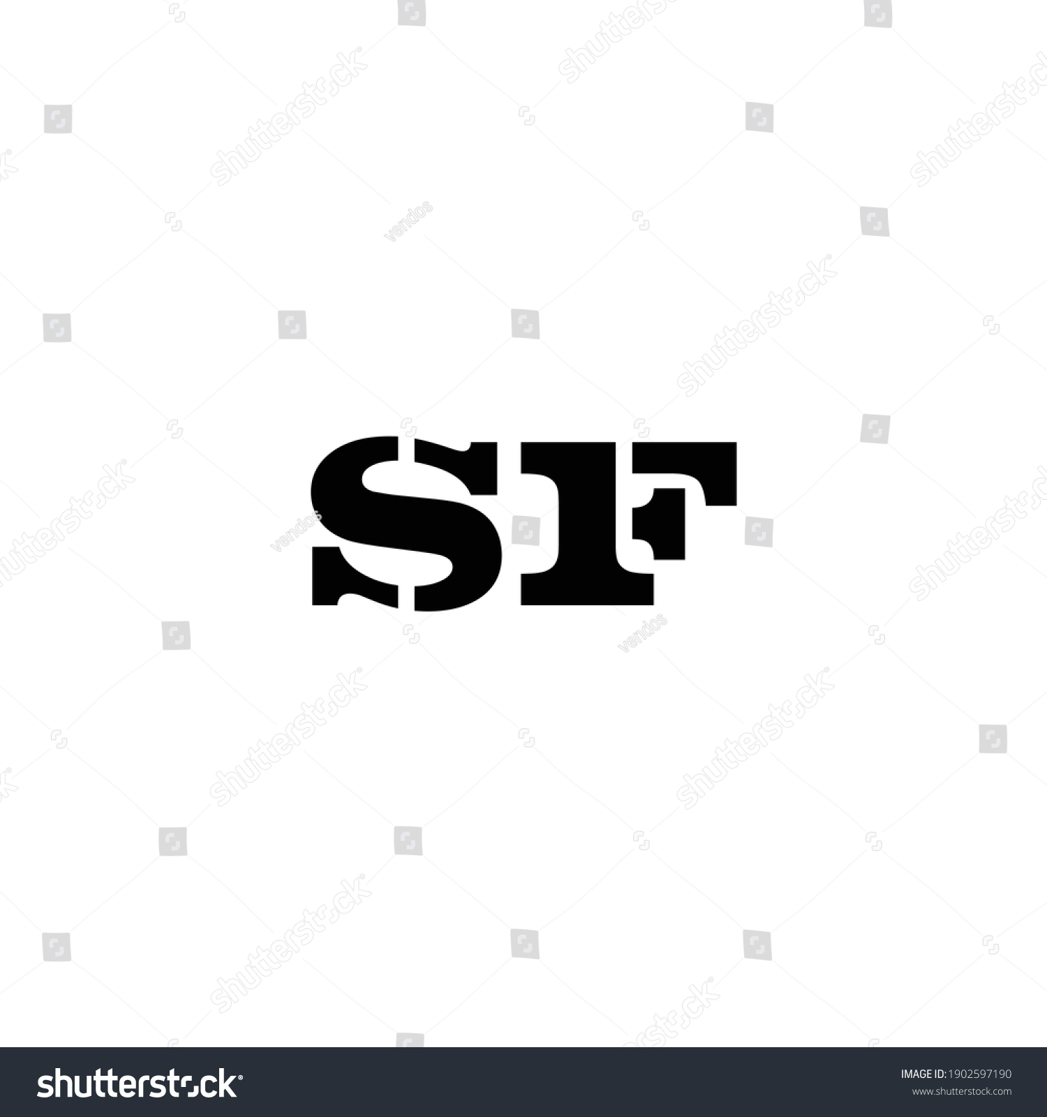 Sf Initials Logo Vector Creative Vintage Stock Vector (Royalty Free ...