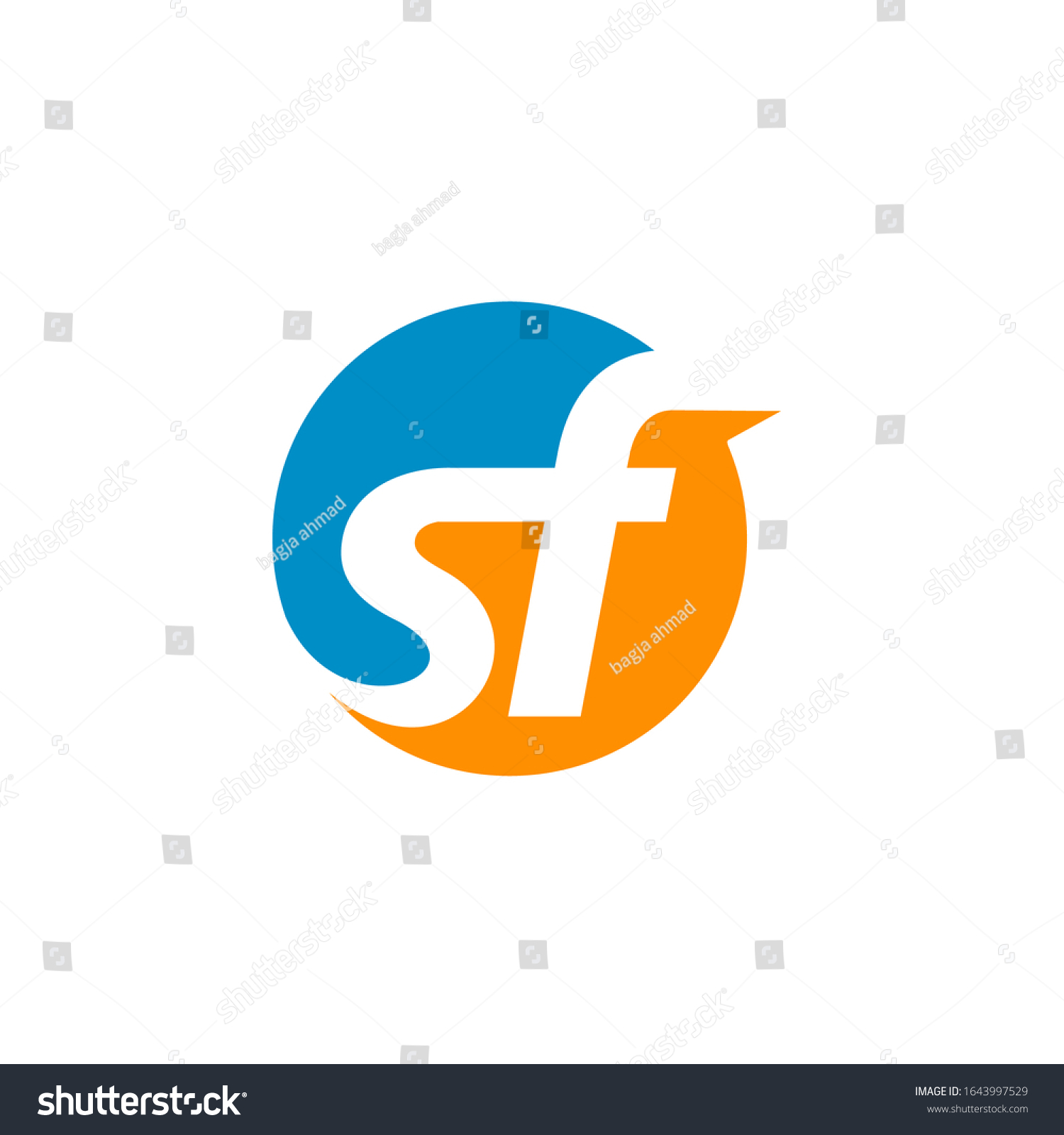 Sf Logo Design Vector Sign Template Stock Vector (Royalty Free) 1643997529