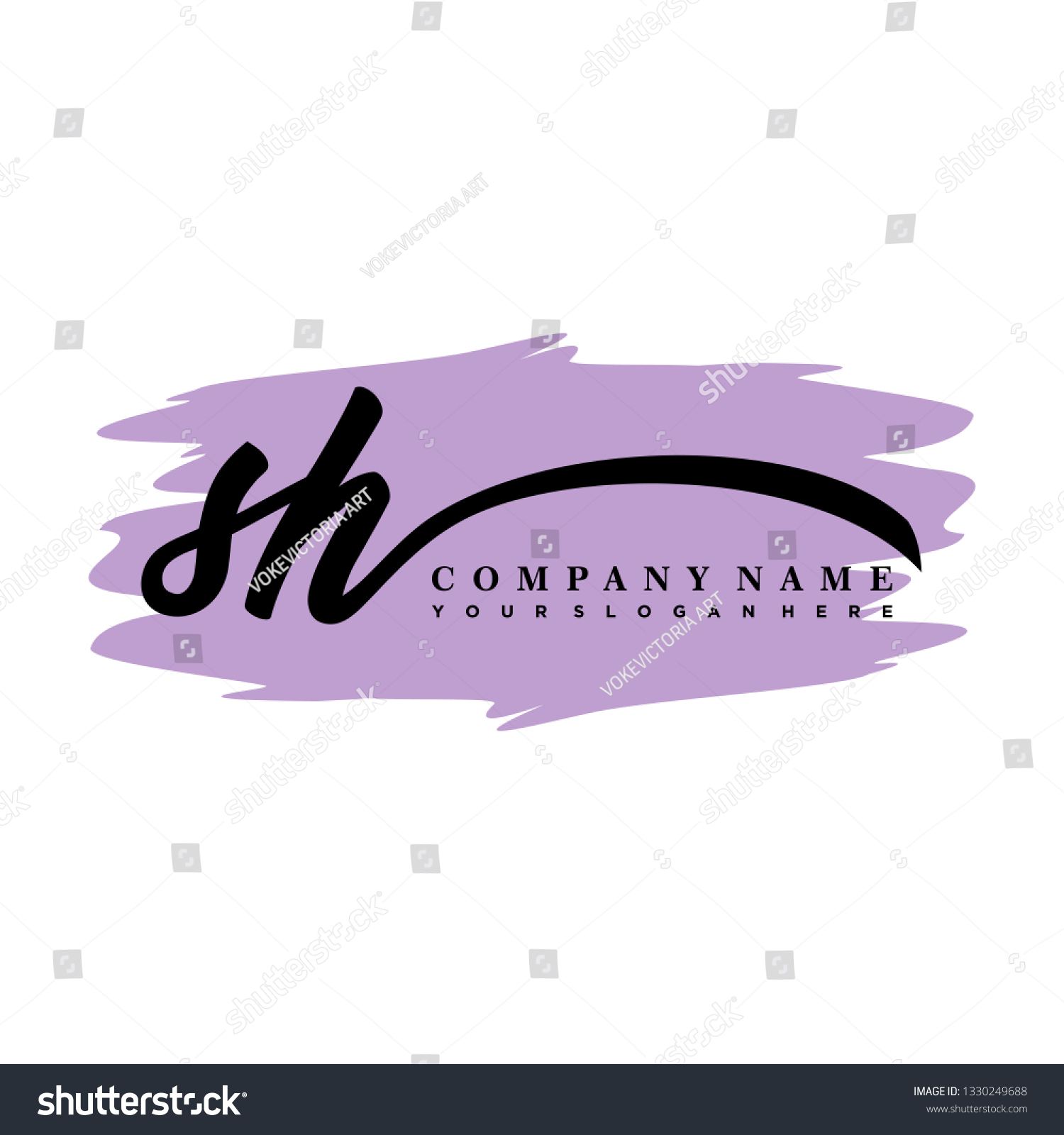 Sh Initial Signature Logo Handwriting Logo Stock Vector (Royalty Free ...