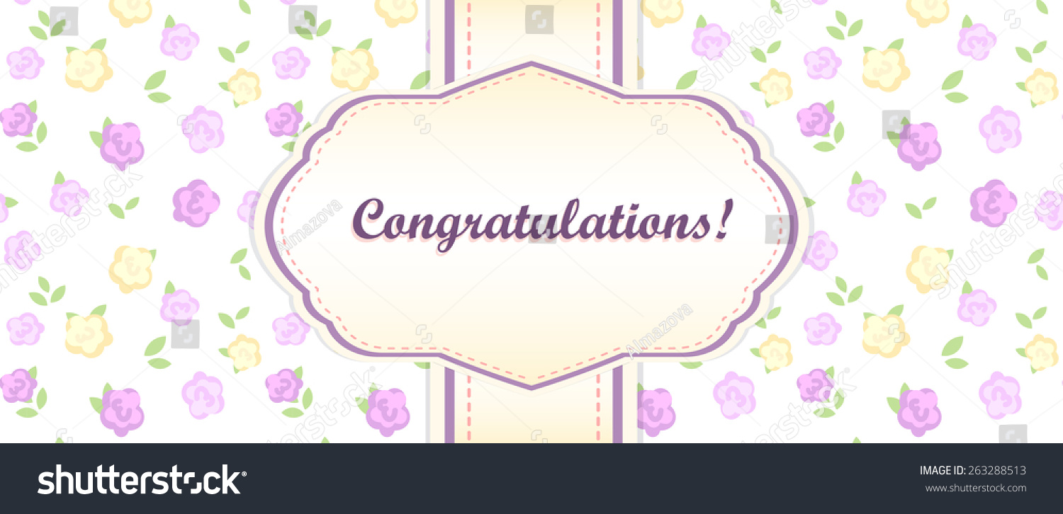 Shabby Chic Congratulations Card Stock Vector (Royalty Free) 263288513 ...
