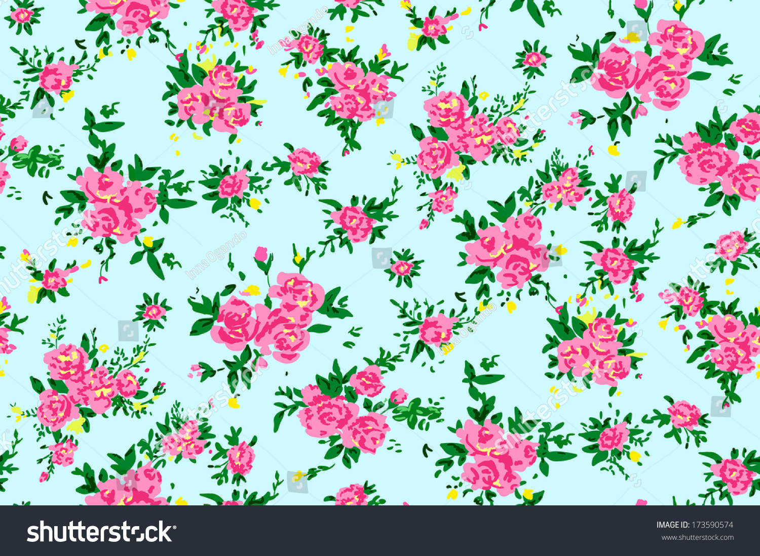 Shabby Chic Rose Pattern Background Copyspace: vector de stock (libre ...