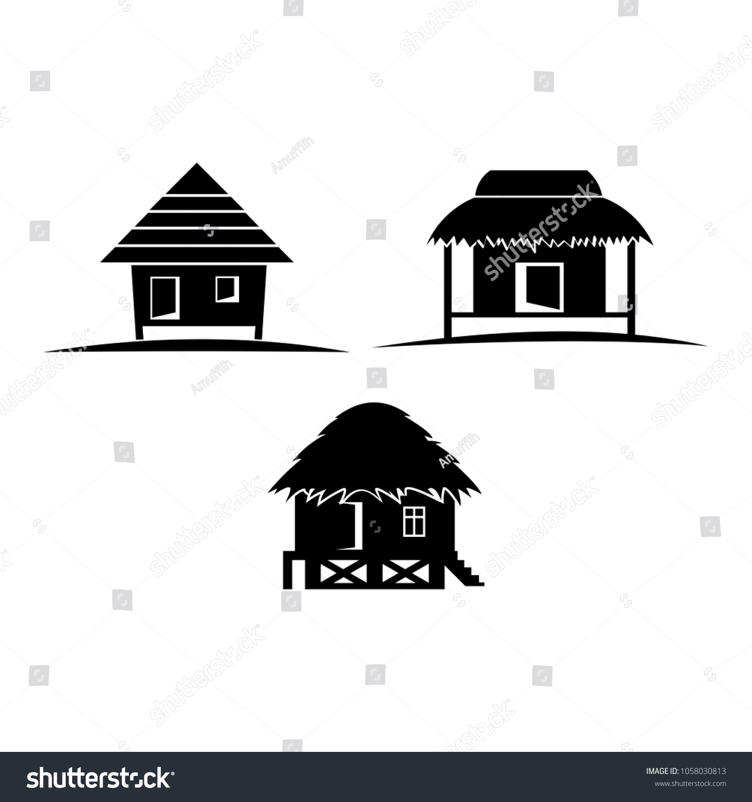 Shack Logo Silhouette: เวกเตอร์สต็อก (ปลอดค่าลิขสิทธิ์) 1058030813 ...