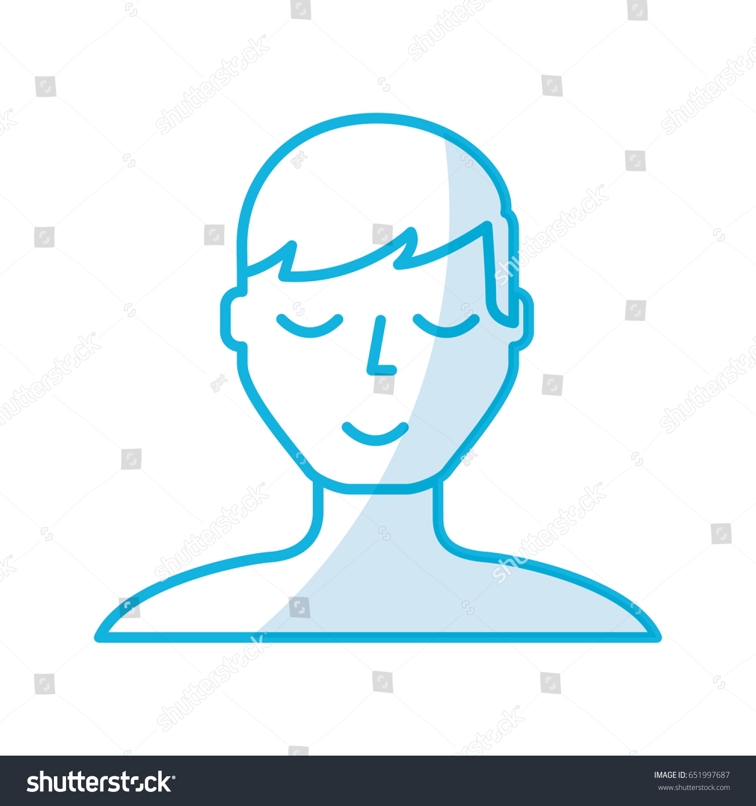 Shadow Man Face Cartoon: vector de stock (libre de regalías) 651997687 ...