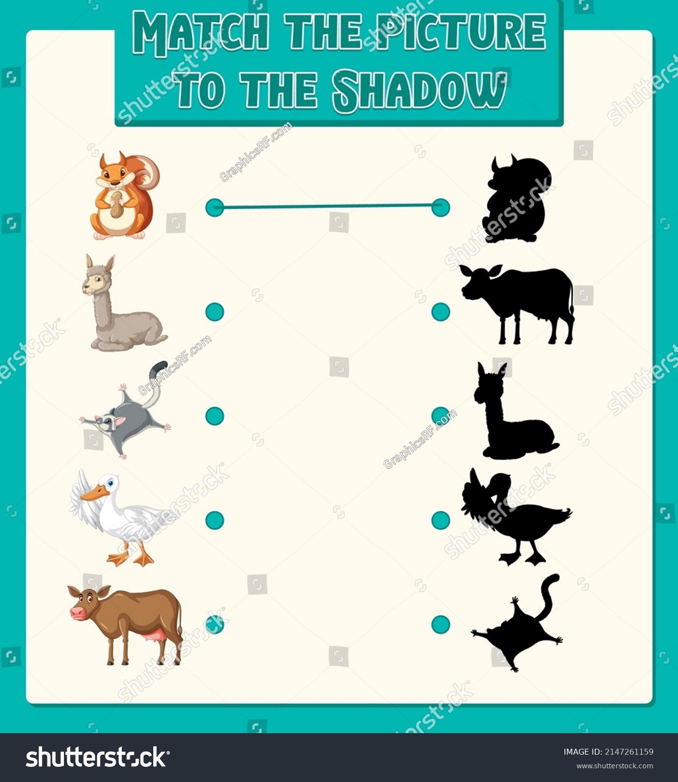 Shadow Matching Game Template Illustration Stock Vector (Royalty Free ...