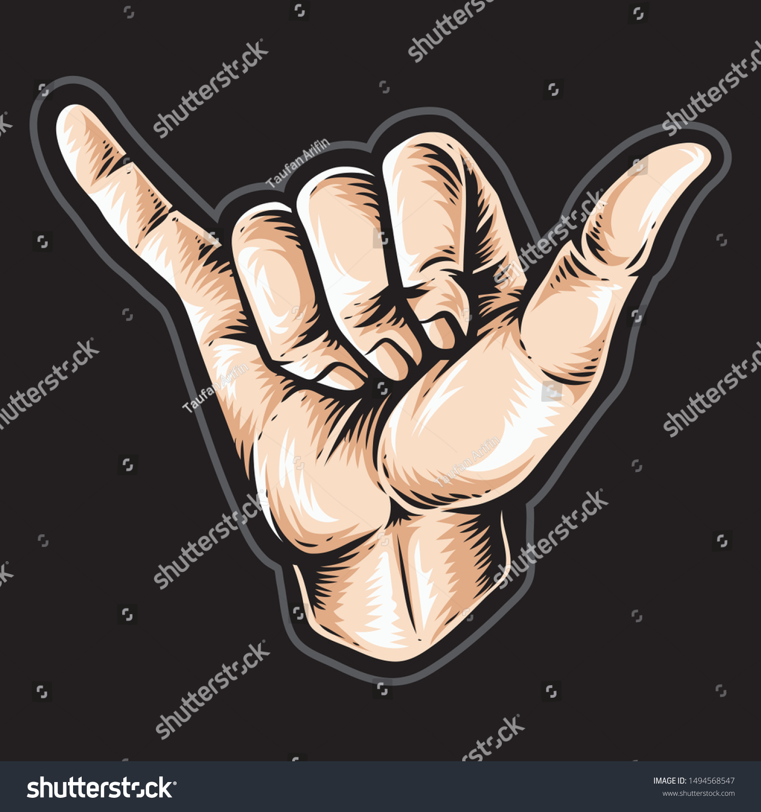 Shaka Hand Vector Logo Icon 库存矢量图（免版税）1494568547 | Shutterstock