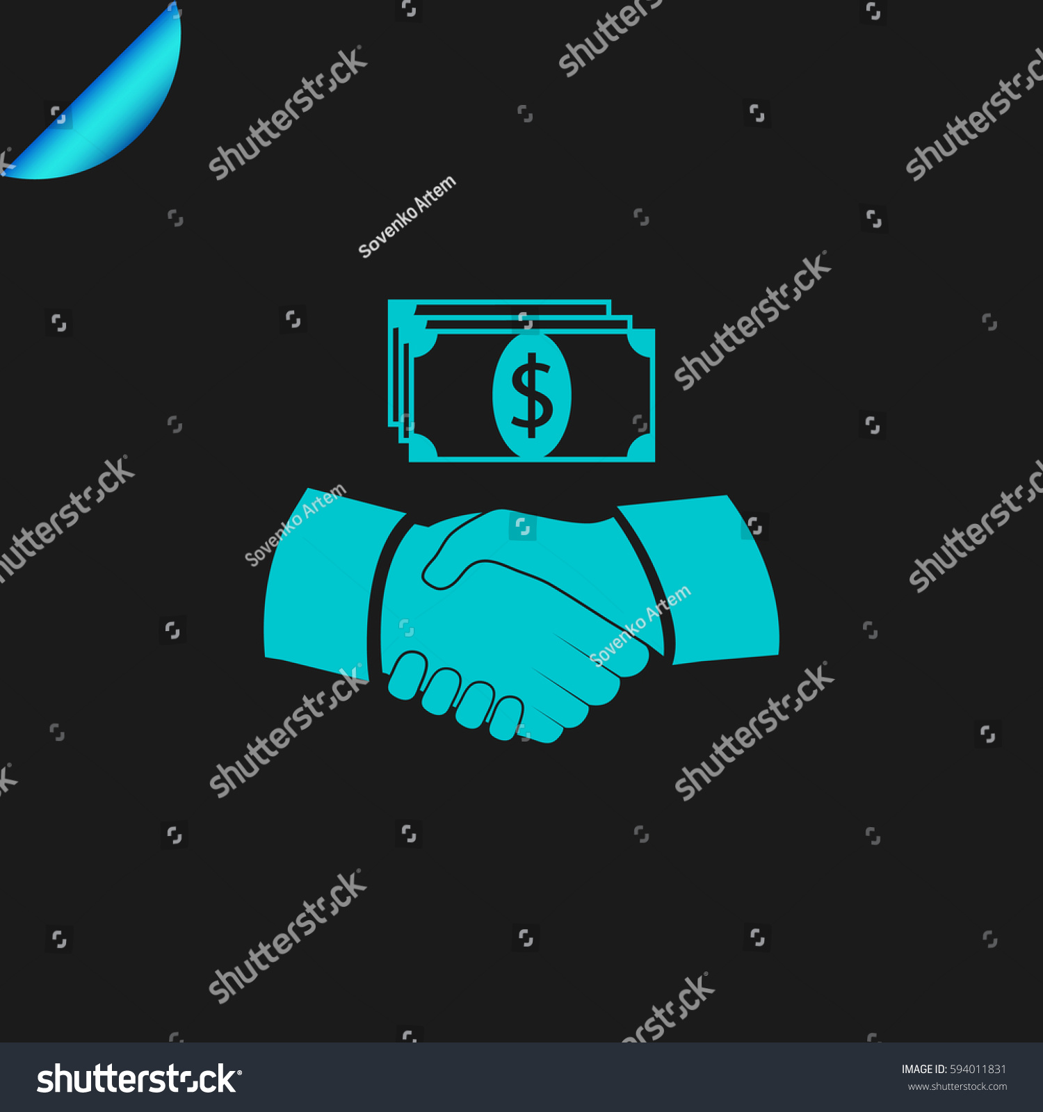 Shaking Hands Dollar Sign Stock Vector (Royalty Free) 594011831 ...