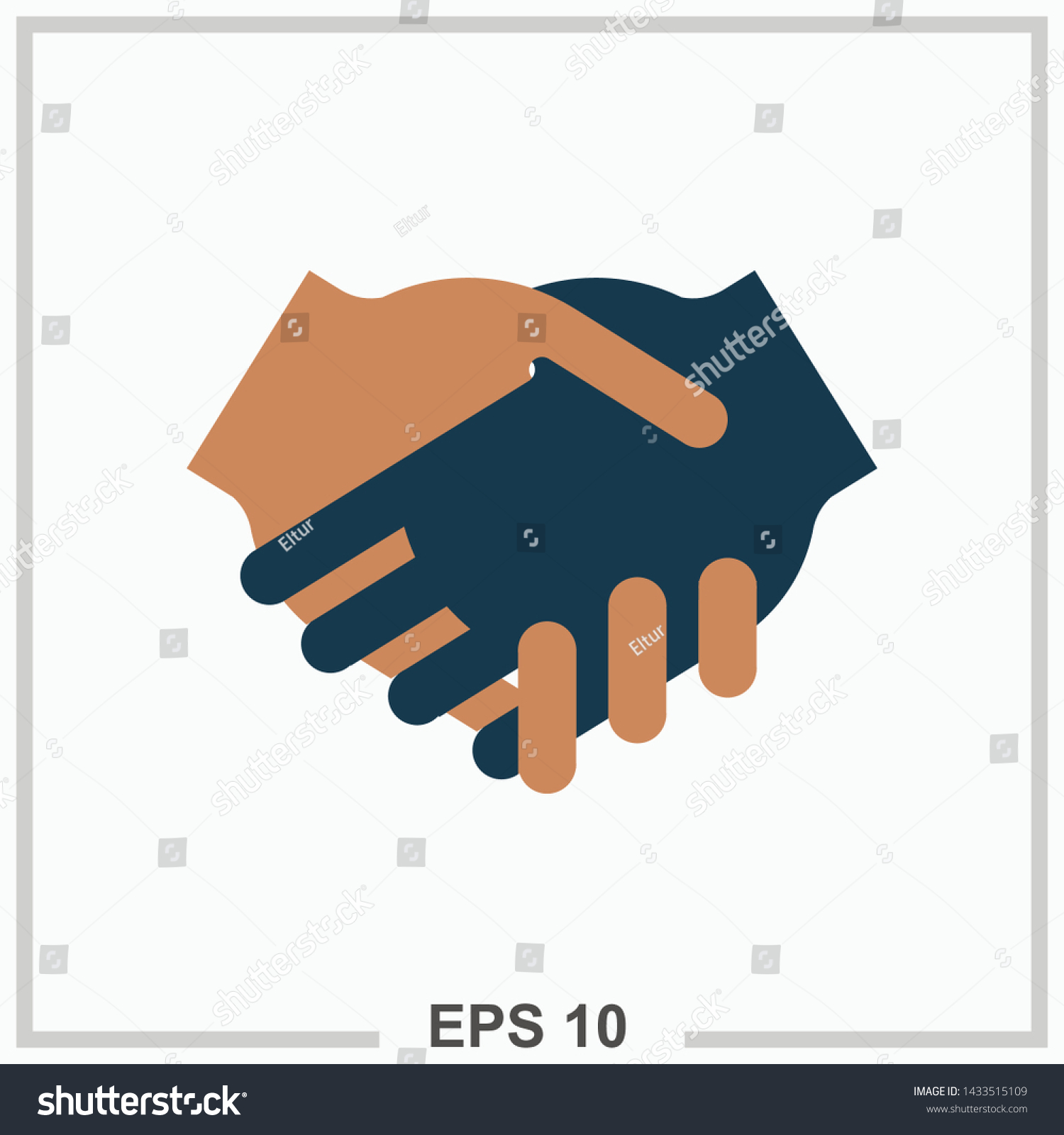 Shaking Hands Icon Colored Isolated Vector Stock Vector (Royalty Free ...
