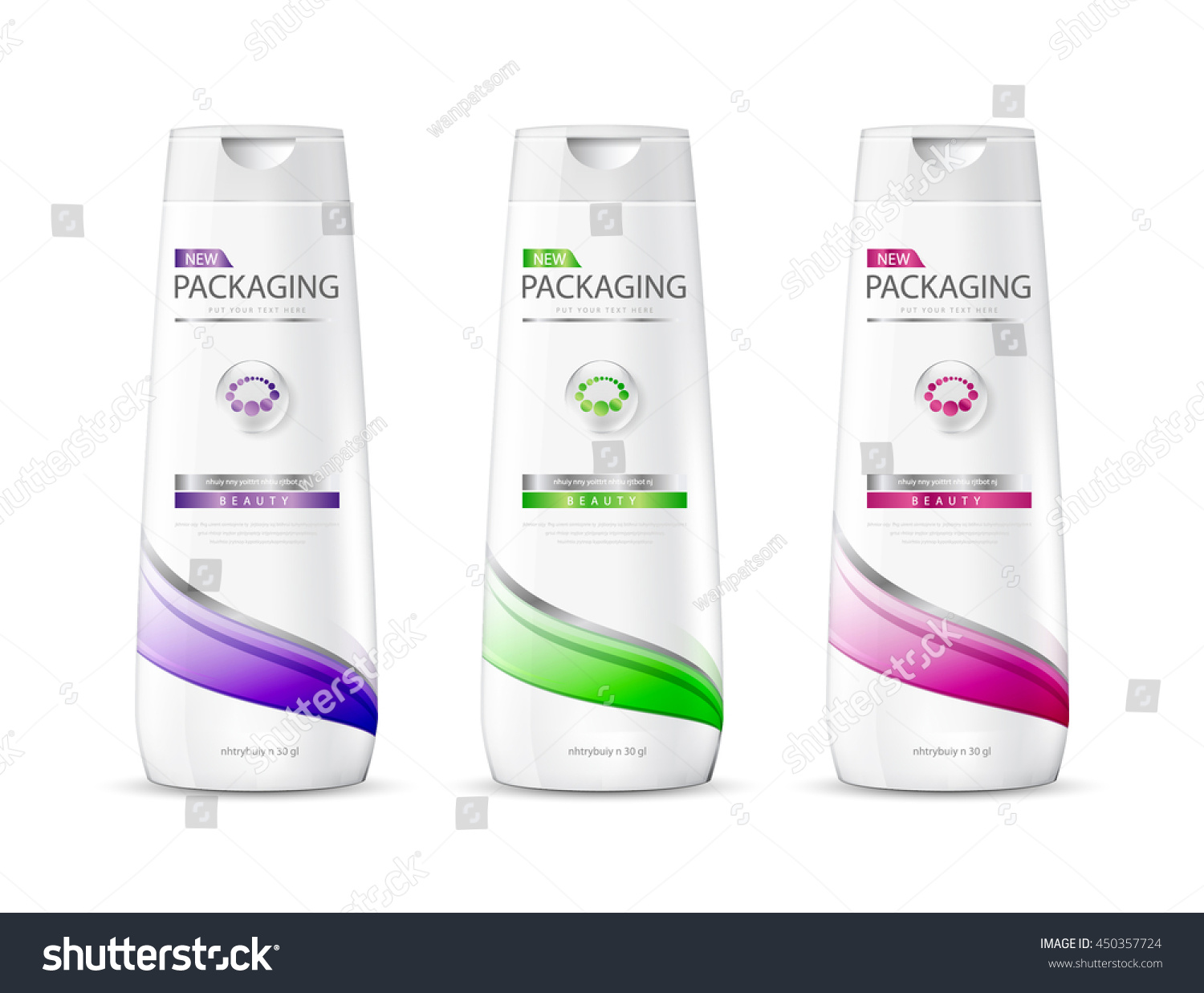 Shampoo Bottle Template Design Vector Illustration: เวกเตอร์สต็อก (ปลอด ...