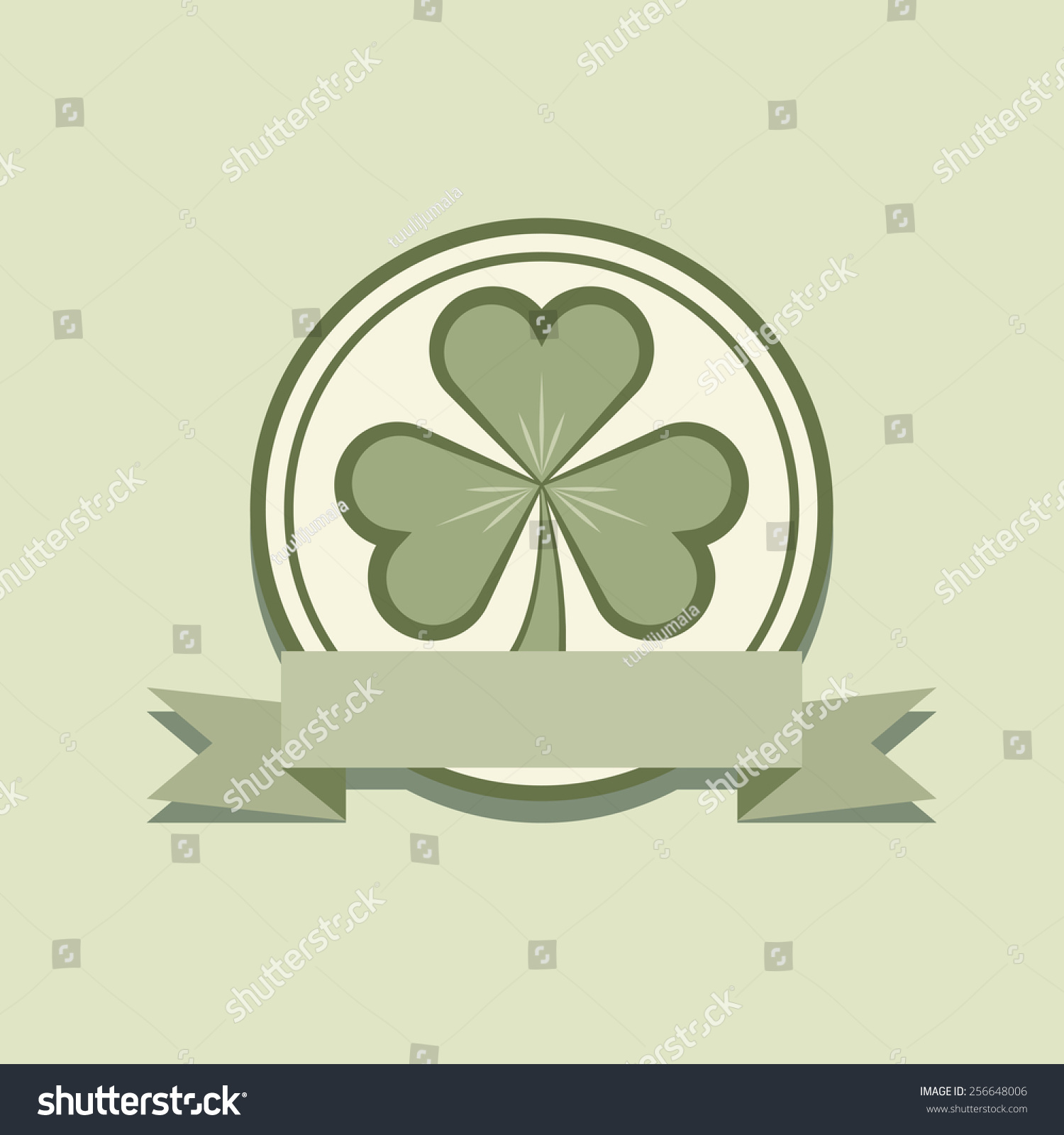 Shamrock Label Flat Design Blank Banner Stock Vector (Royalty Free ...