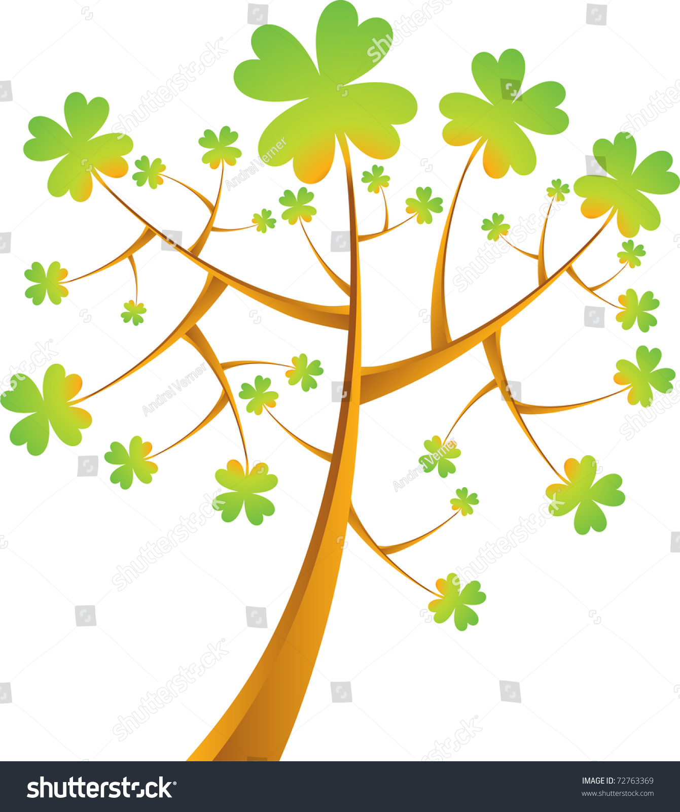 Shamrock Tree Vector Illustration Stock Vector (Royalty Free) 72763369