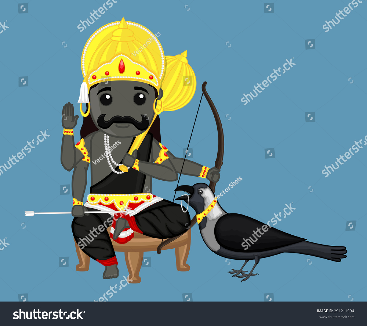 Shanidev Indian God Stock Vector (Royalty Free) 291211994 | Shutterstock