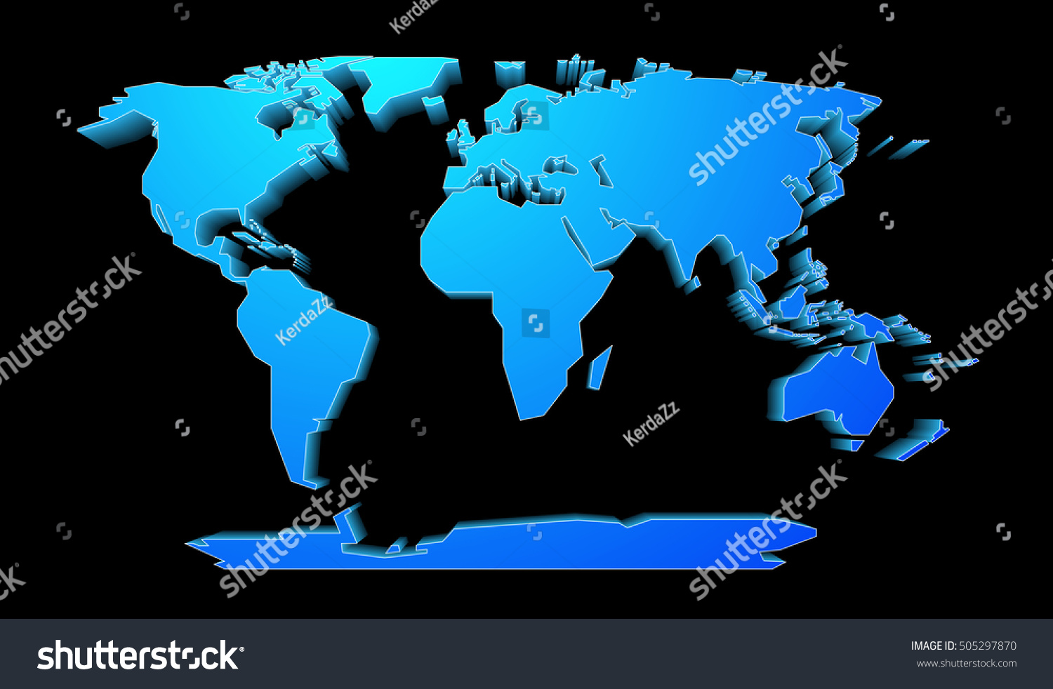 Shape World Map Perspective Effect Stock Vector (Royalty Free ...